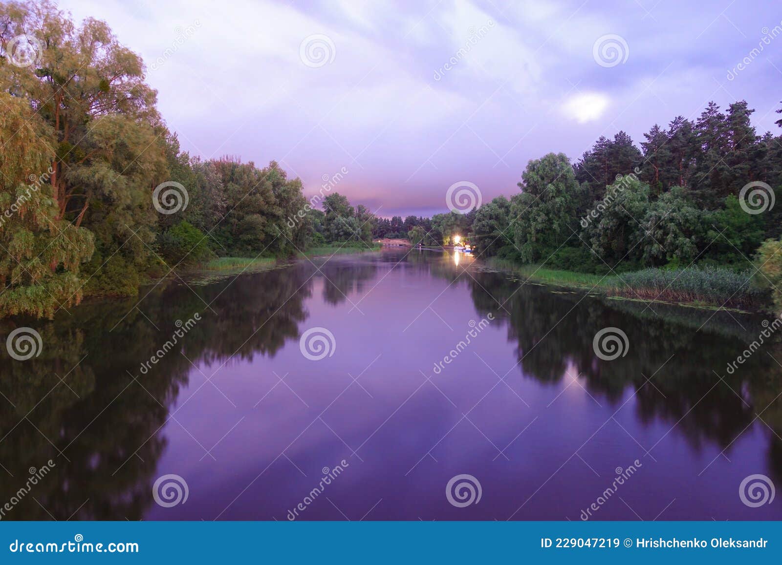 River in the Evening. River Bed in the Forest Stock Image - Image of ...