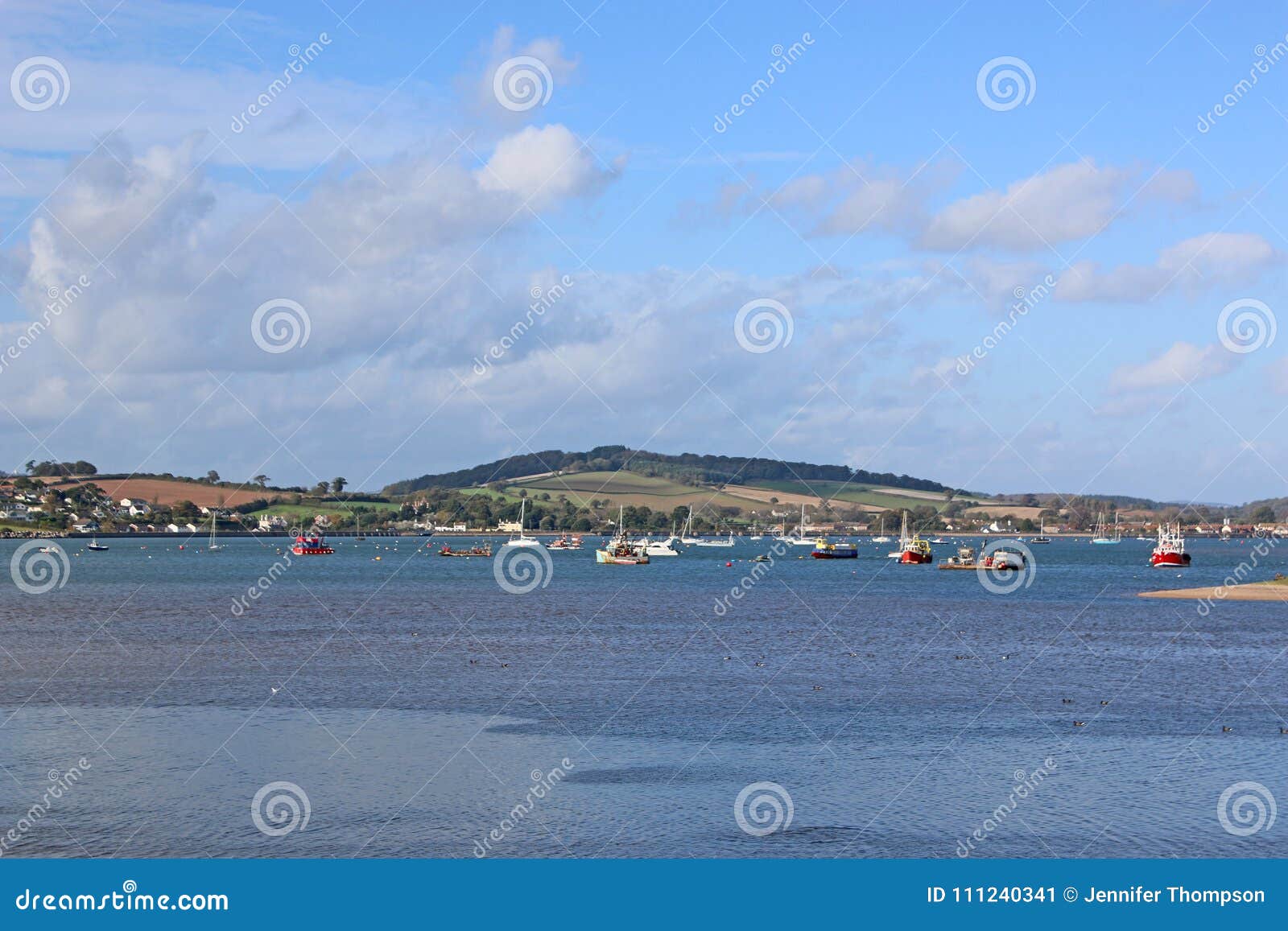 River Exe estuary stock image. Image of water, boat - 111240341