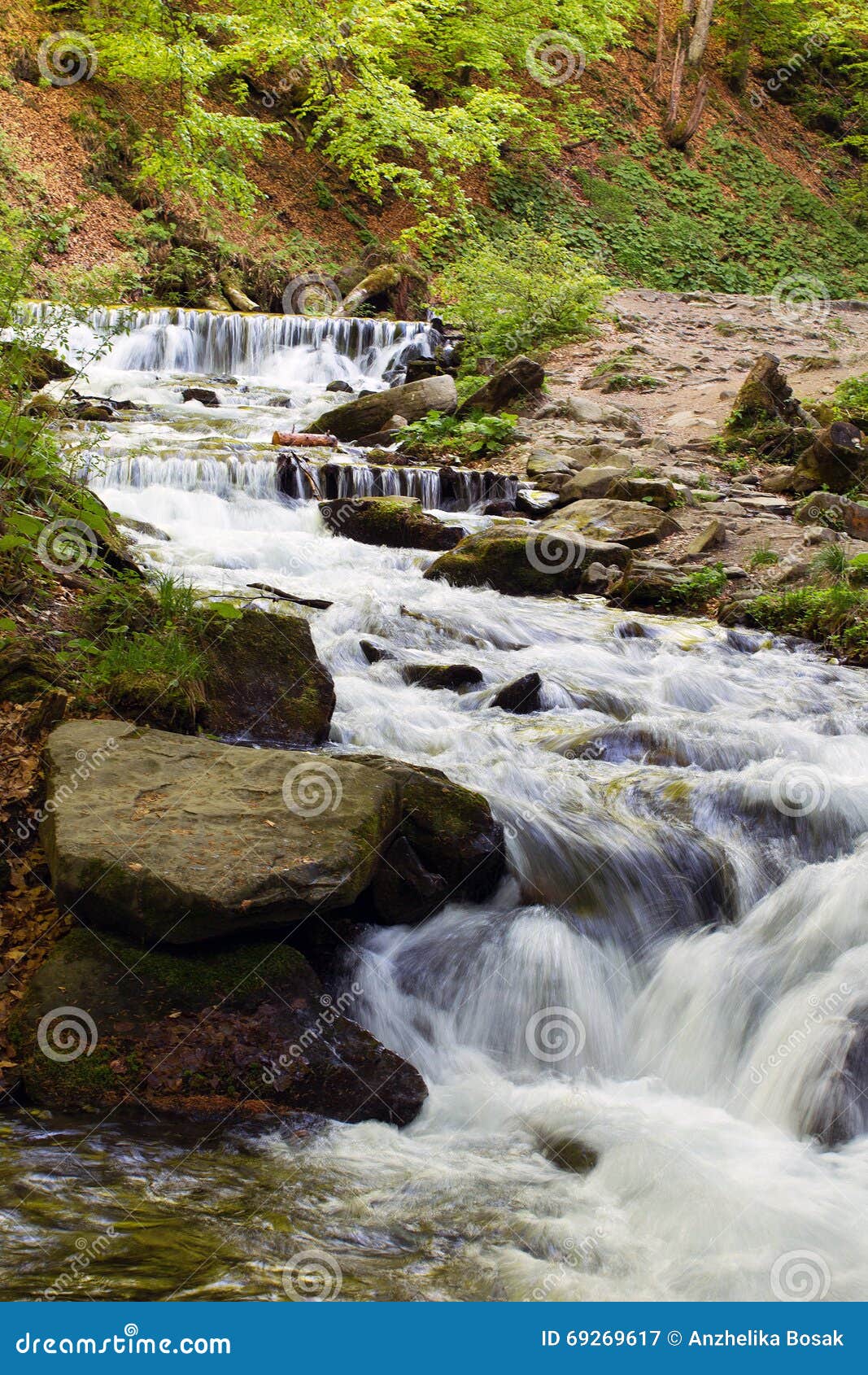 River falling cascade down stock image. Image of freshness - 69269617