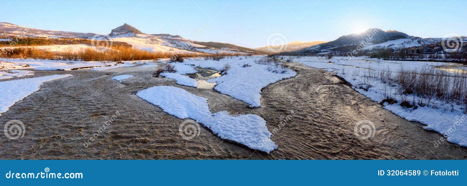 River with few water stock image. Image of outdoor, freeze - 32064589