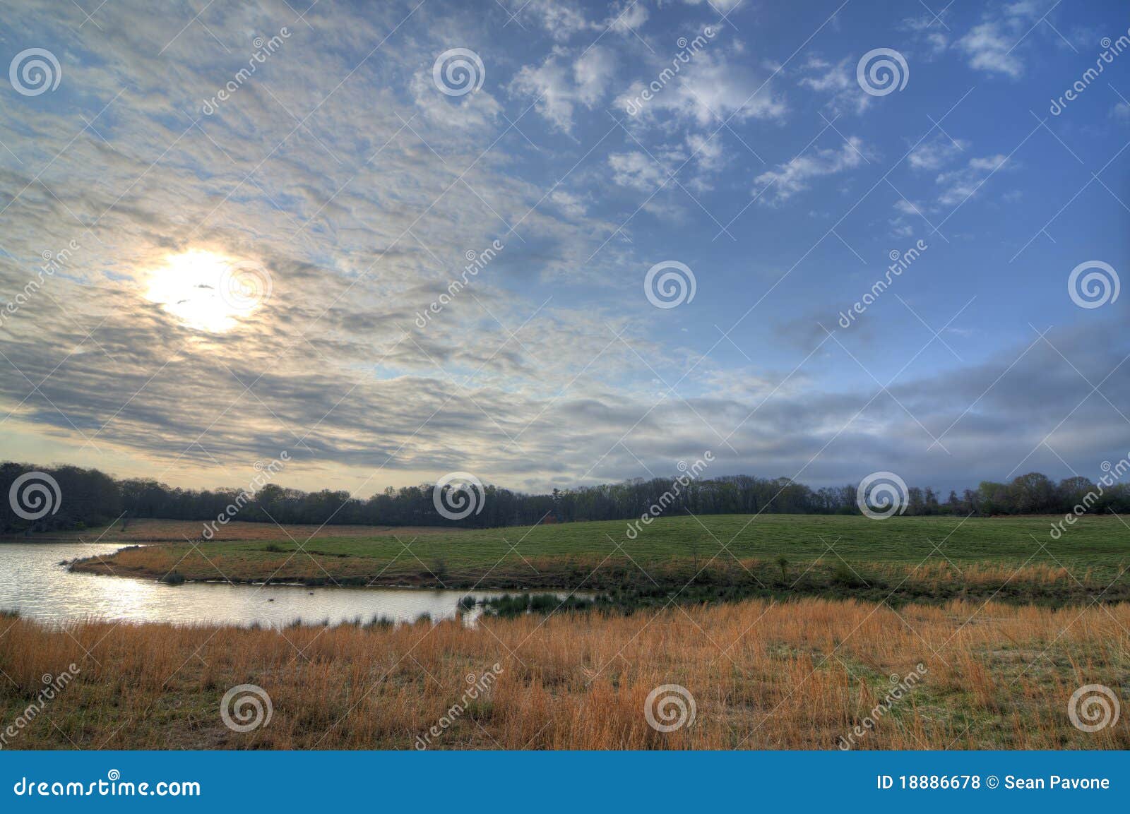 River and Field stock photo. Image of clouds, countryside - 18886678