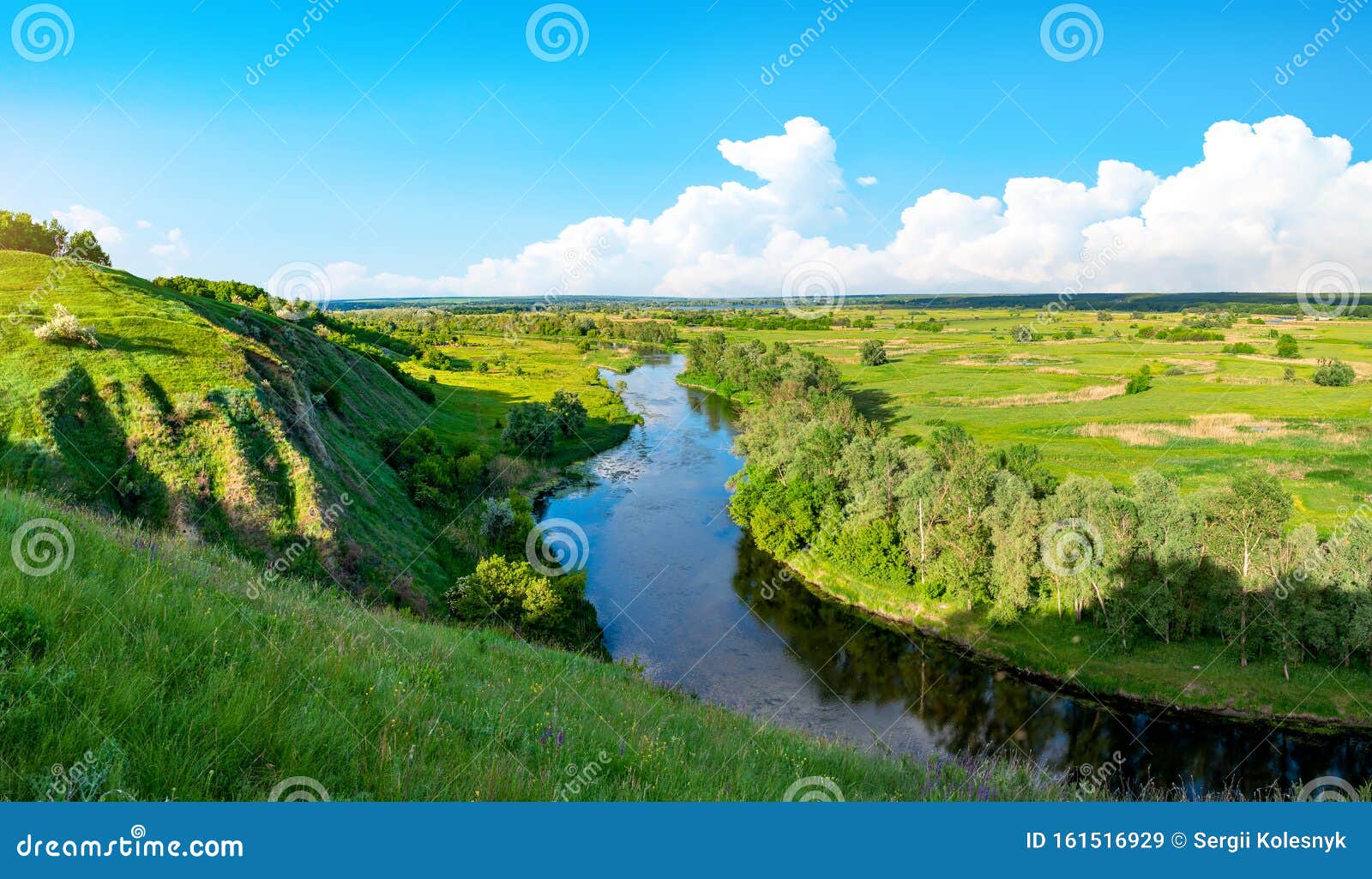 River and field stock image. Image of mere, ecology - 161516929