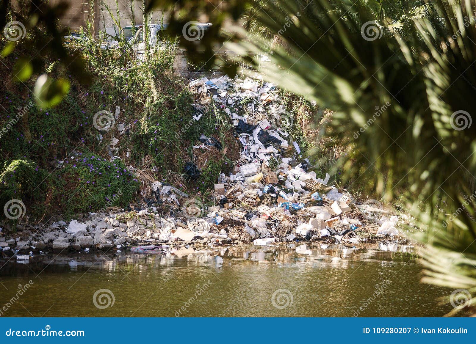 River Filled with Trash and Plastic Stock Image - Image of polluted ...