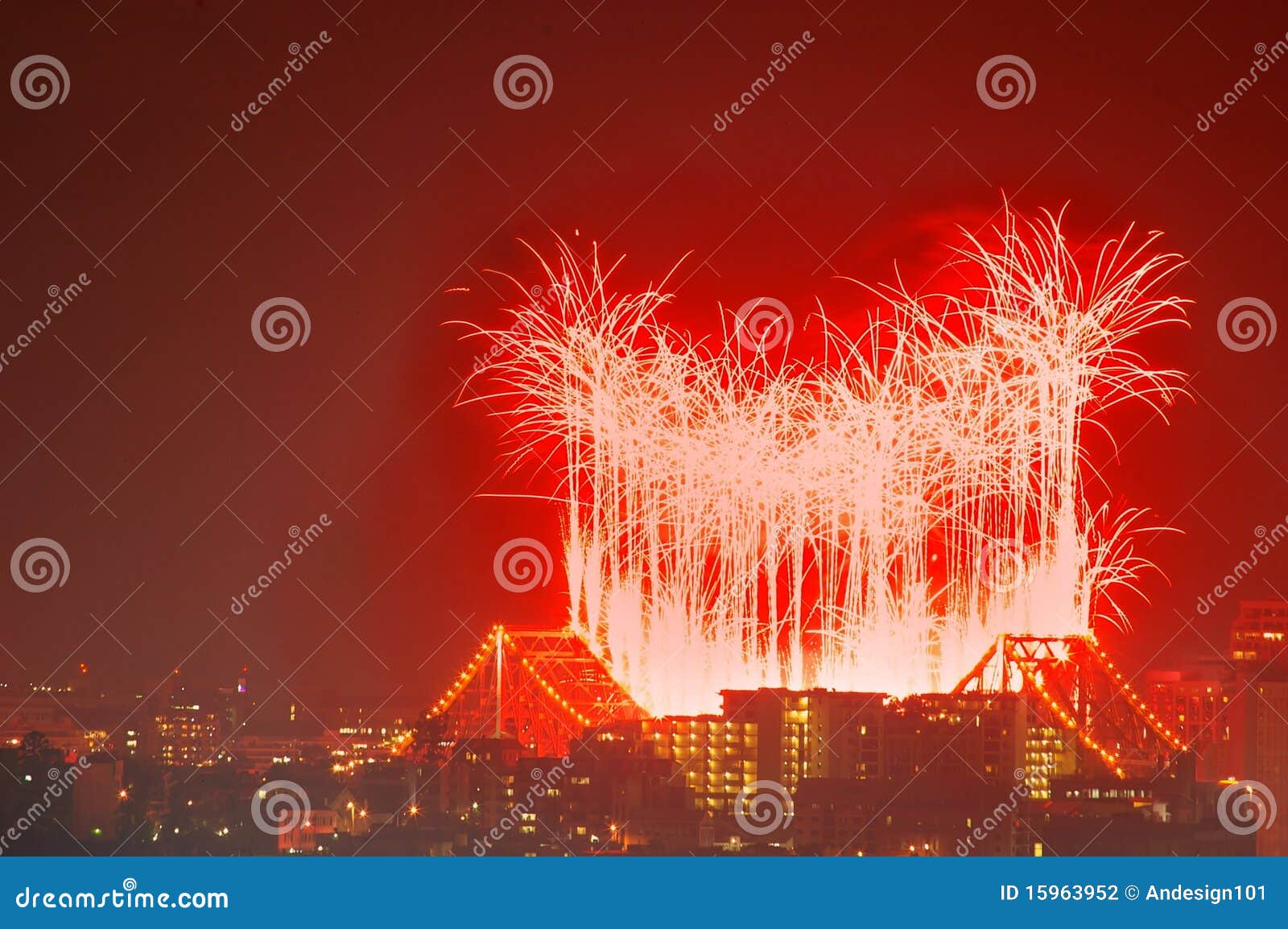 River Fire Fireworks As Brisbane Stock Photo - Image of display ...