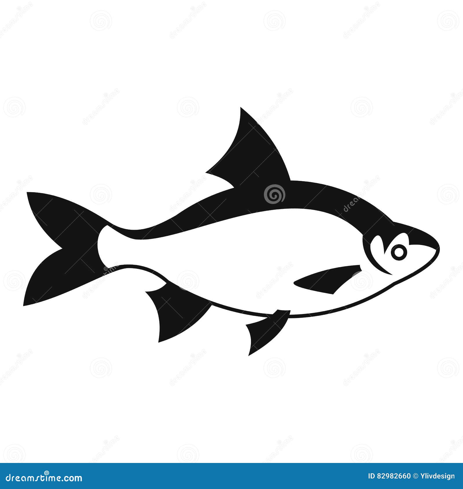 River Fish Icon, Simple Style Stock Vector - Illustration of edible ...