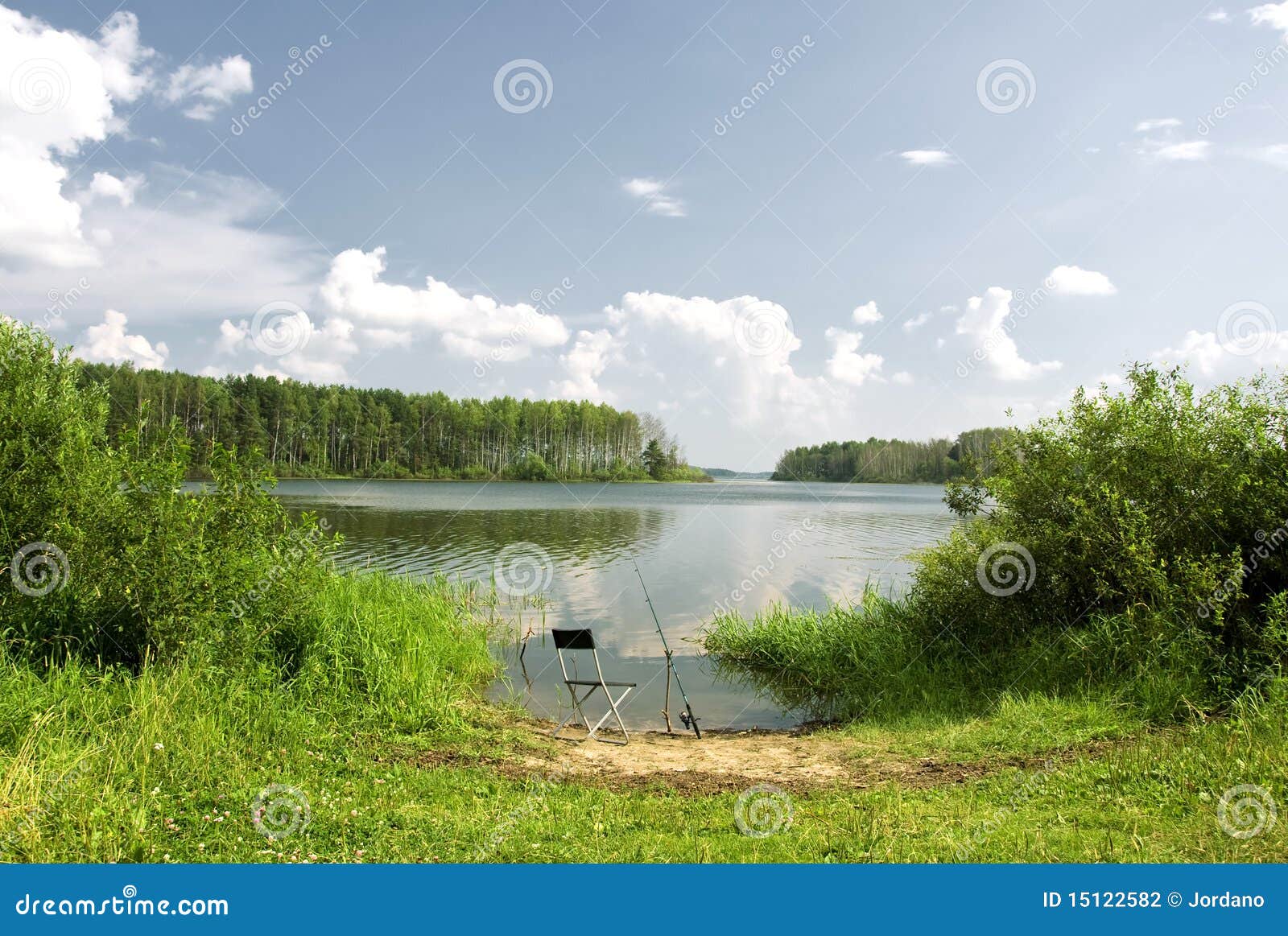 River Fishing place stock photo. Image of flowing, clouds - 15122582