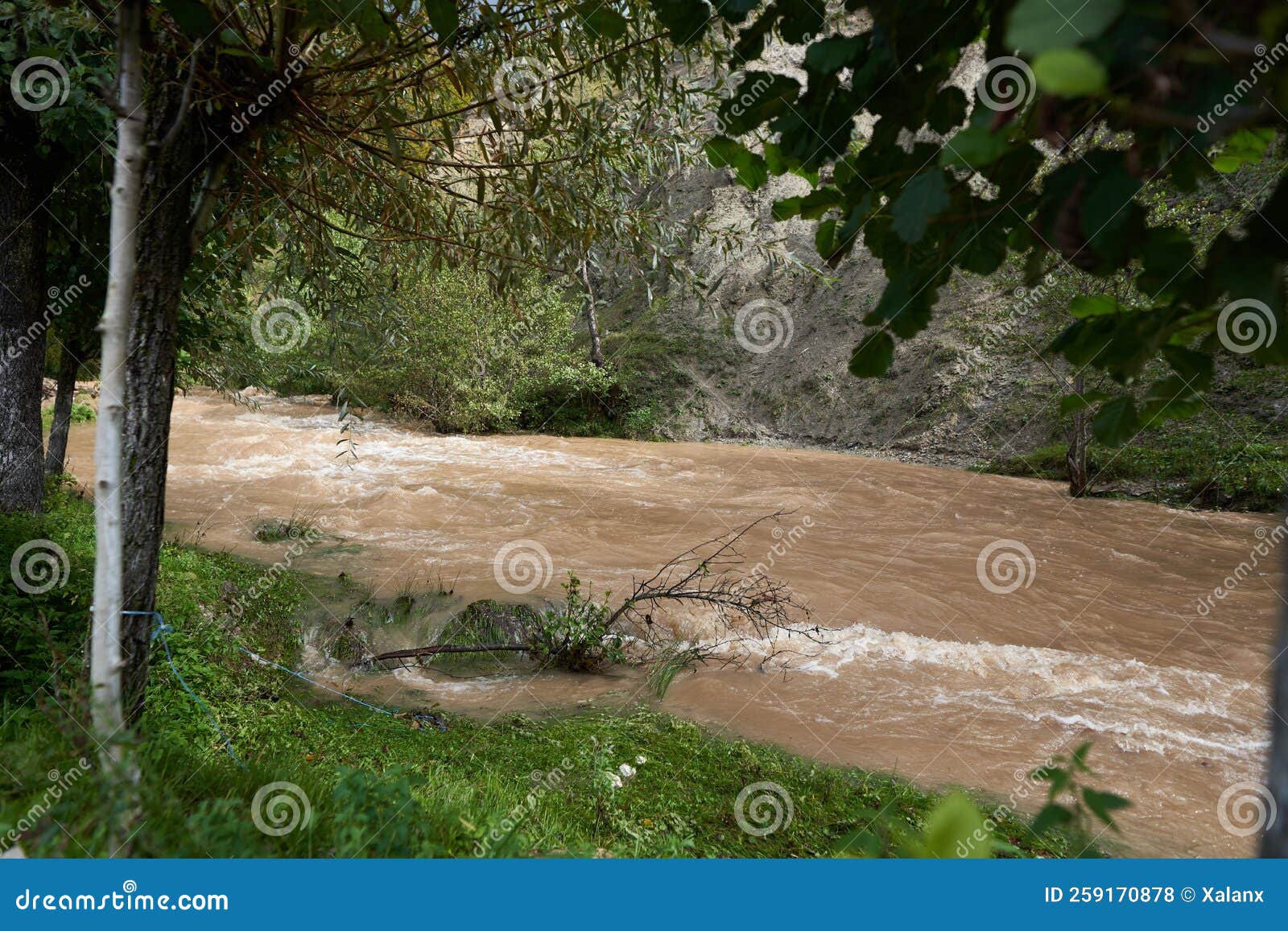 River flash flood stock photo. Image of damage, hurricane - 259170878
