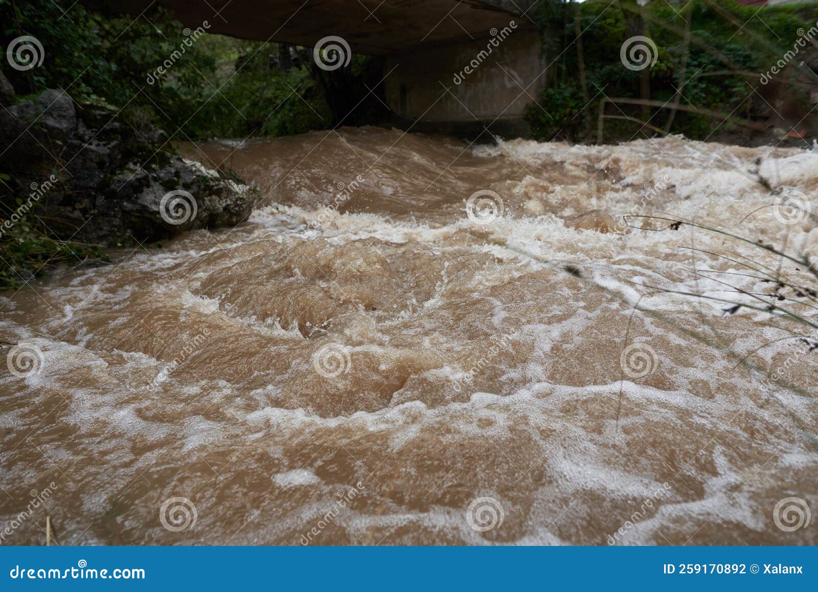 River flash flood stock photo. Image of flowing, mountain - 259170892