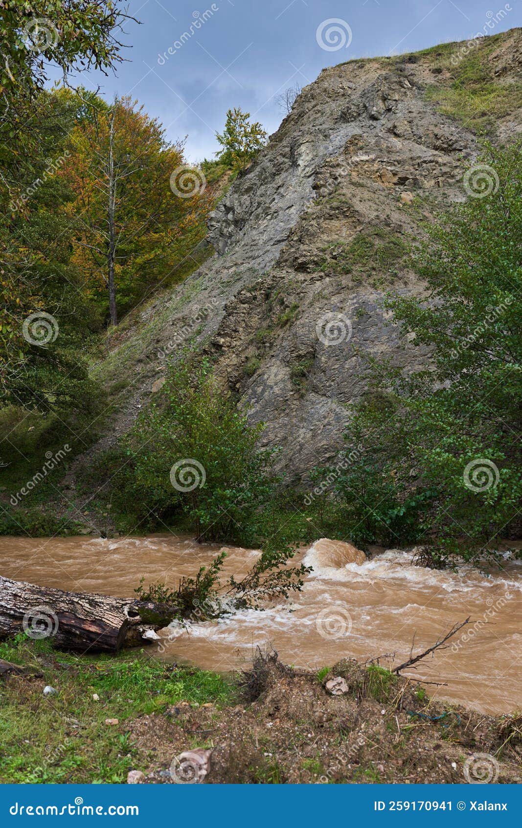 River flash flood stock image. Image of nature, dirt - 259170941