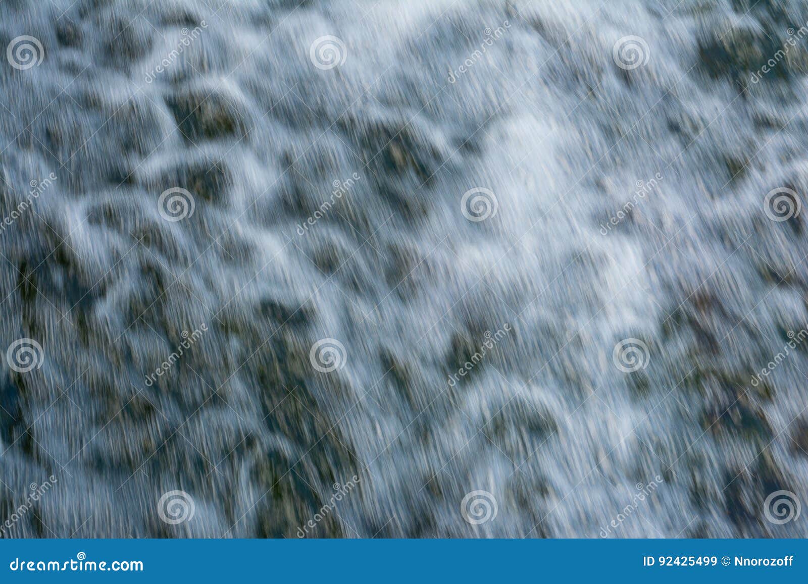 River Flow, Fast Water Flow Forms a Lot of Foam and Bubbles, Abstract ...