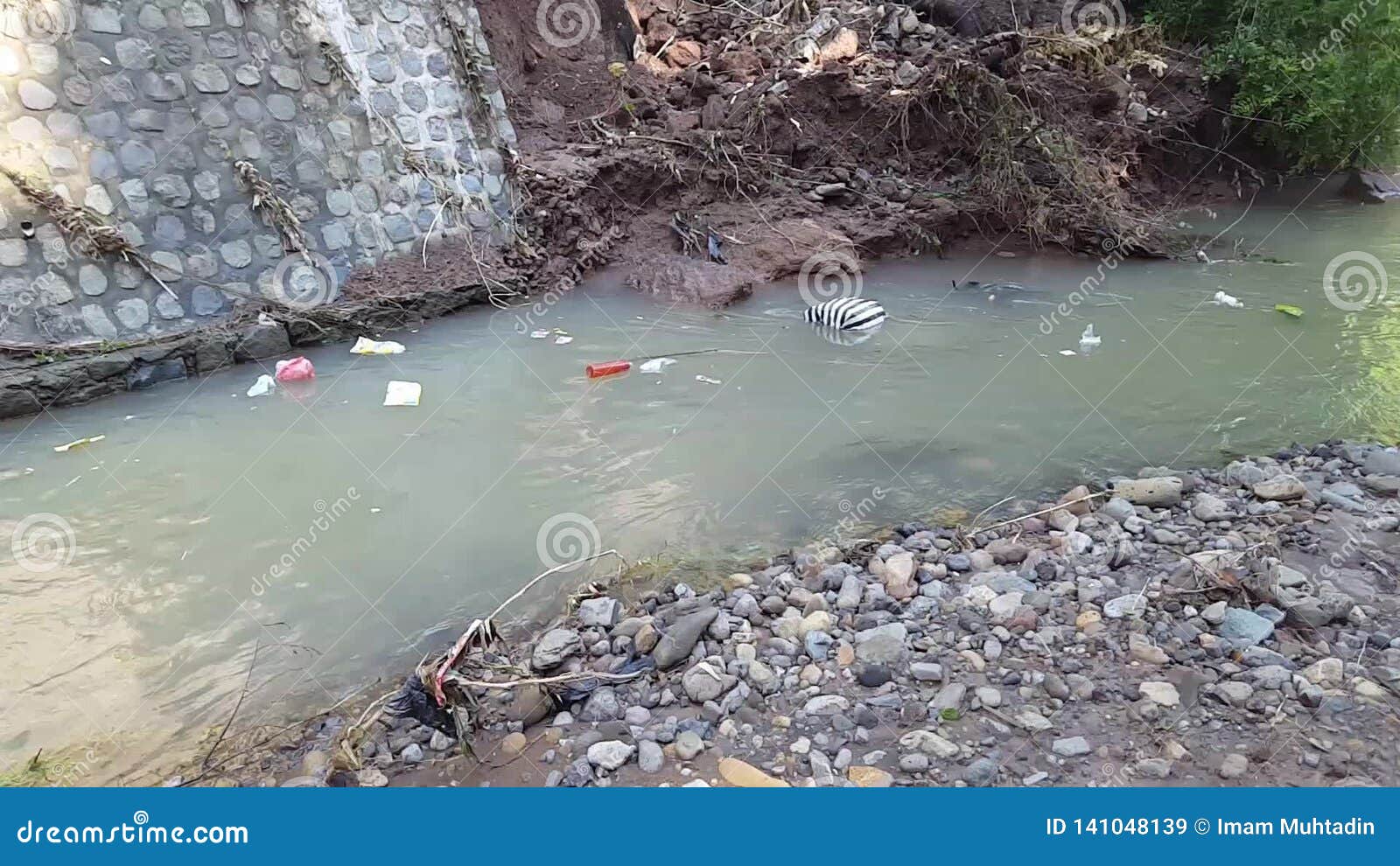 River Flow that is Full of Garbage Stock Video - Video of dump, junk ...