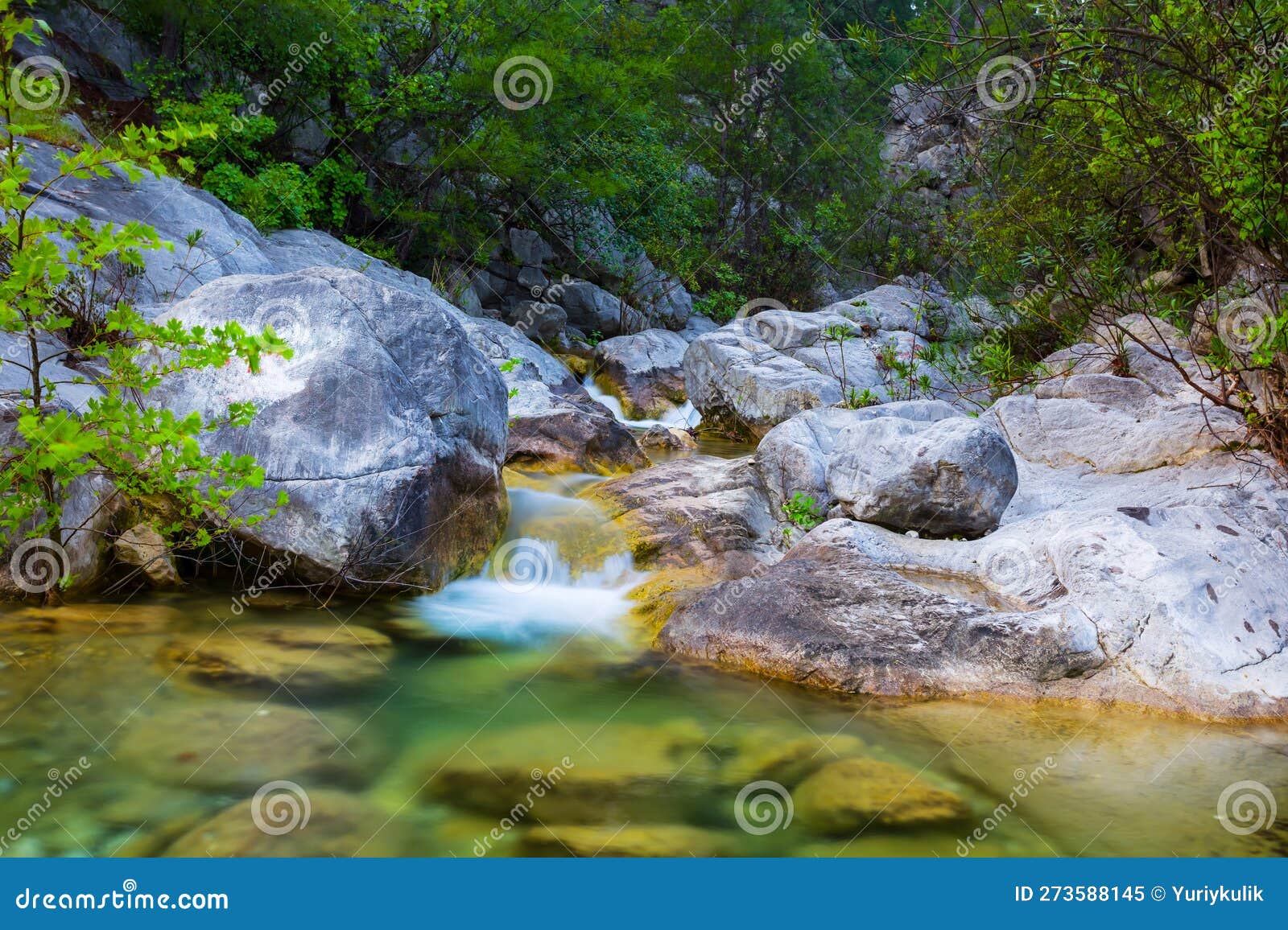 River Flow through Mountain Canyon Stock Image - Image of rock ...
