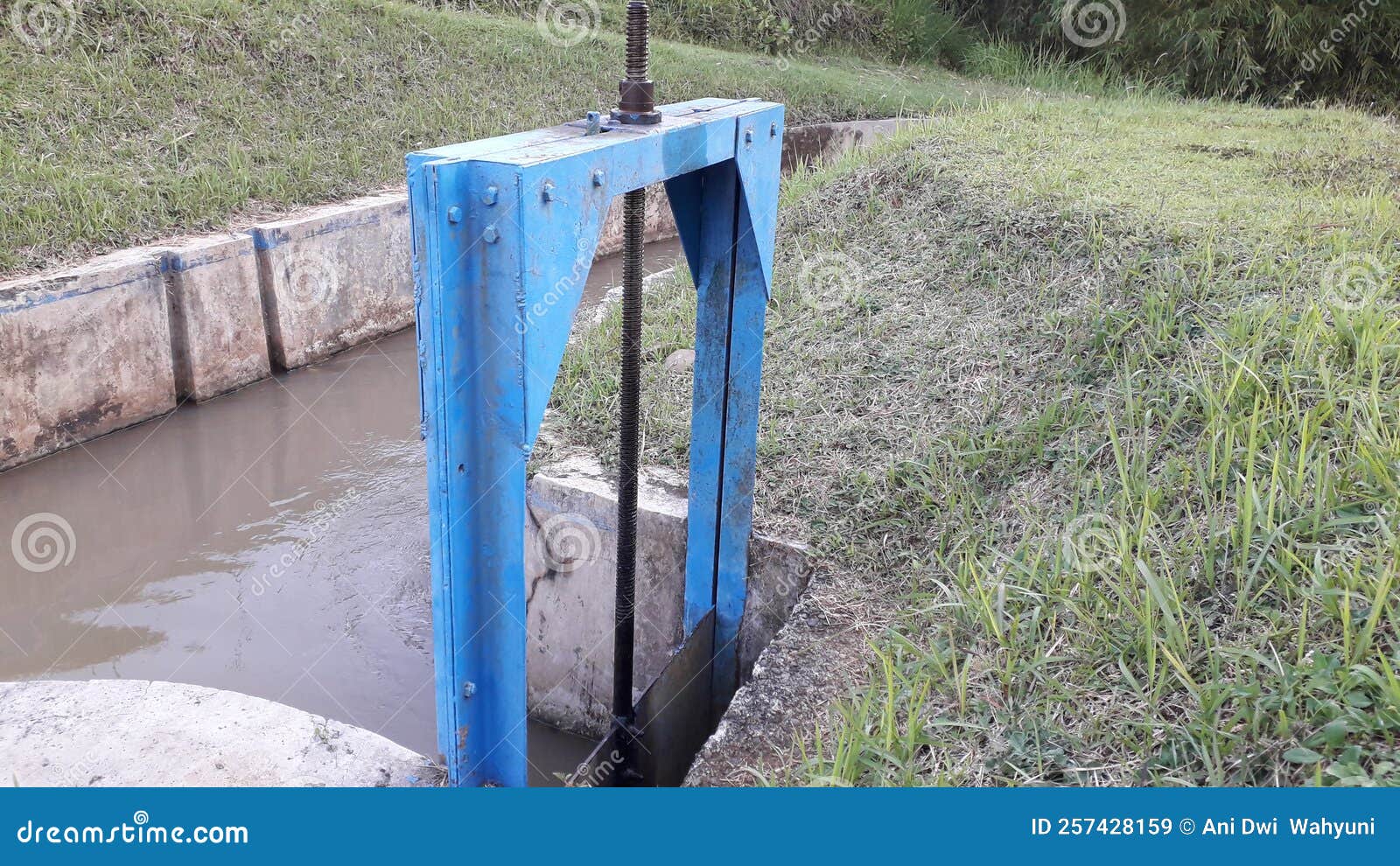 River flow regulator stock image. Image of lawn, backyard - 257428159