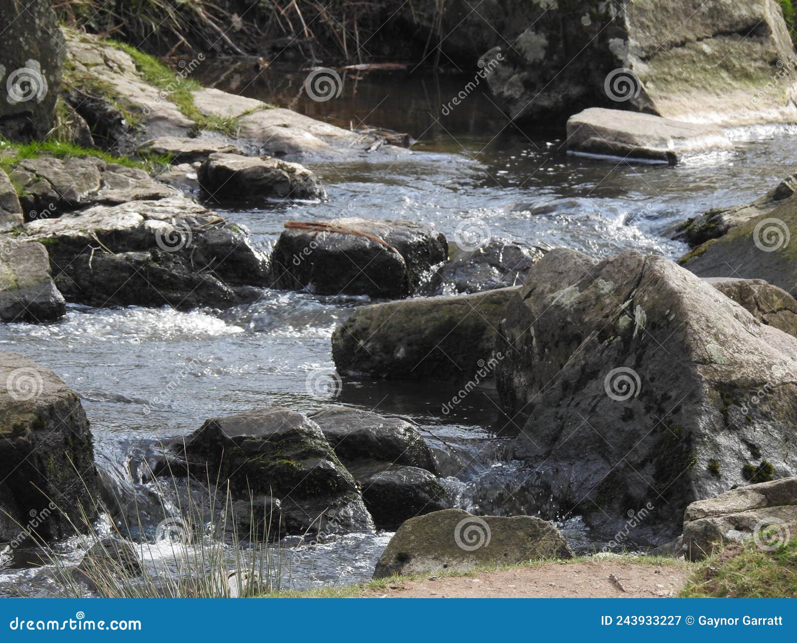 Water Running Over Rocks in the River Stock Image - Image of river ...