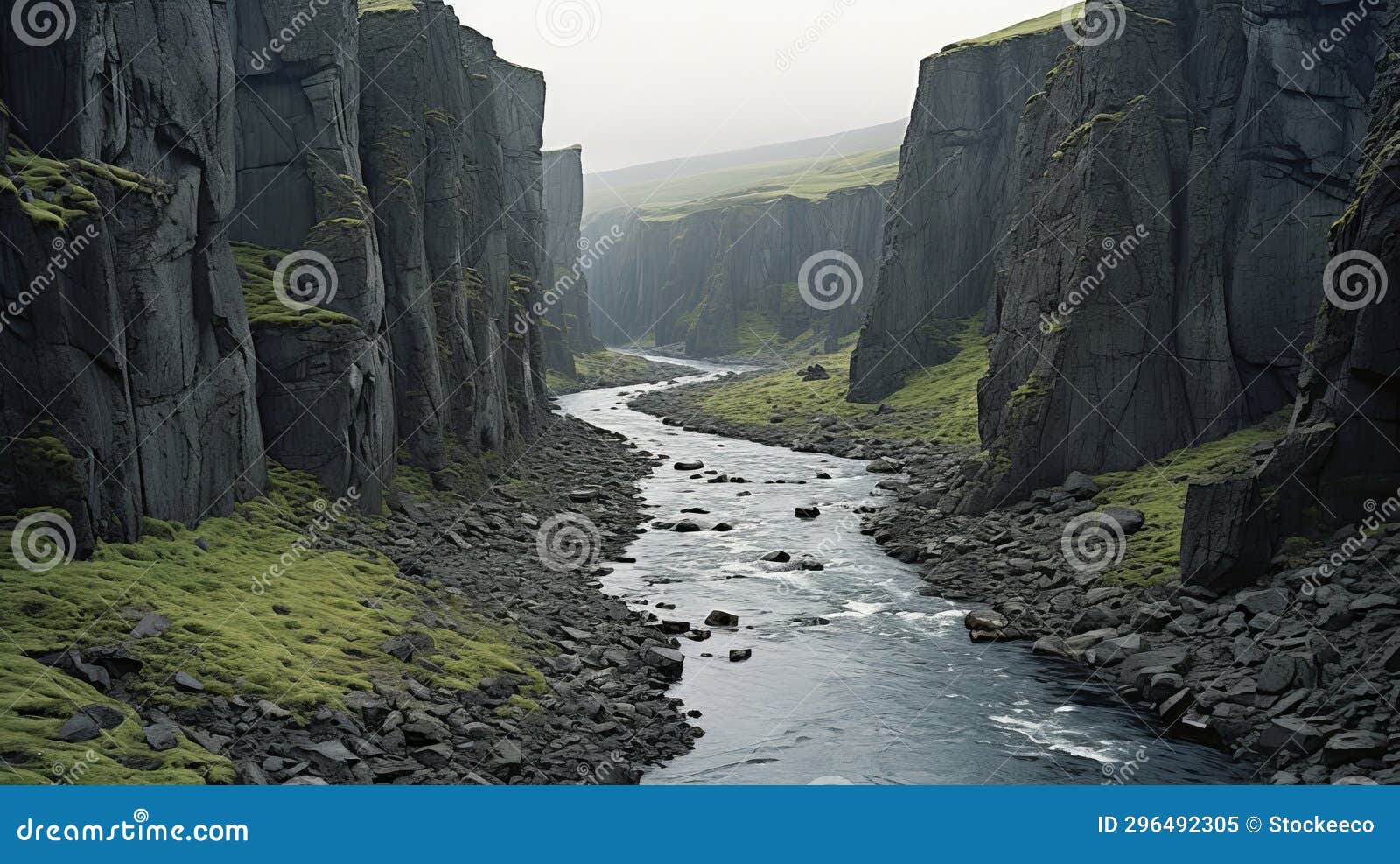 Subtle Atmospheric Perspective: a Delicately Rendered Canyon with a ...
