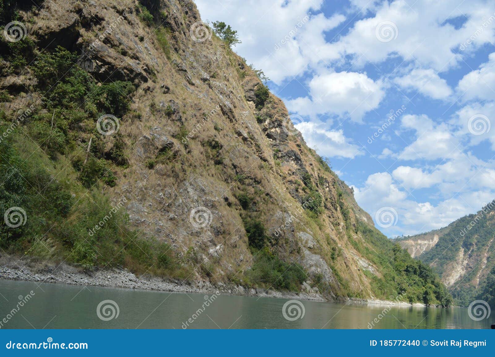 A River Flowing between Huge Hills Stock Photo - Image of background ...