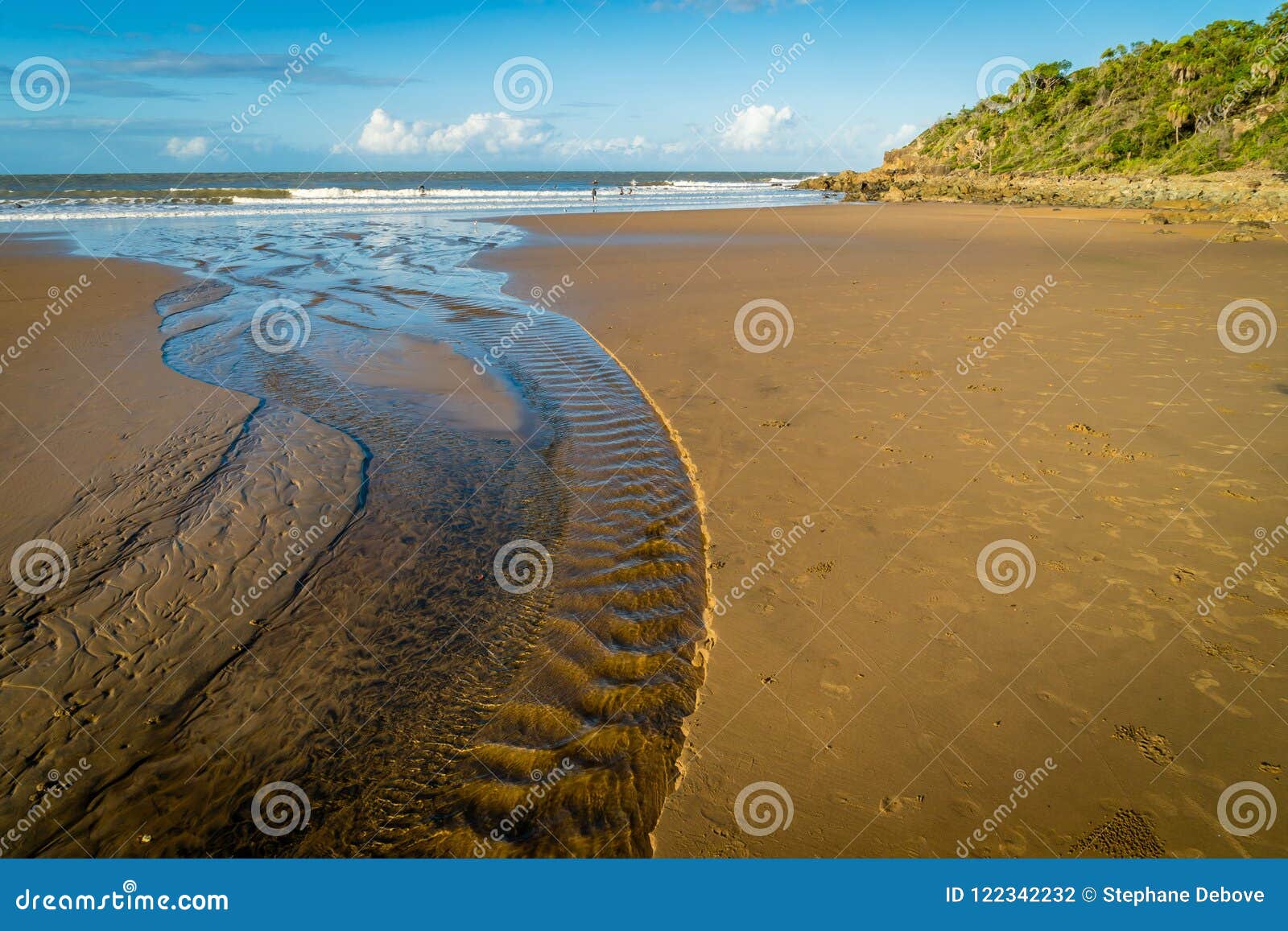 River Flowing into the Ocean in Australia Stock Photo - Image of main ...