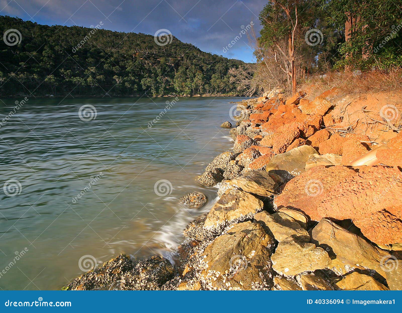 River Flowing Past a Sandstone Bank Stock Photo - Image of forest, sand ...