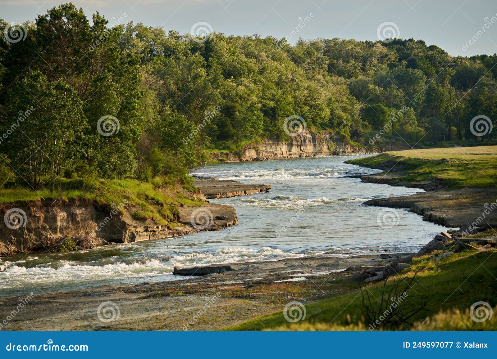 River Flowing through Plains Stock Image - Image of beauty, season ...