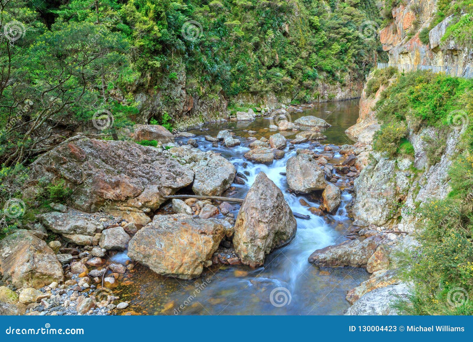 River Flowing through a Rugged Valley Stock Image - Image of cascades ...