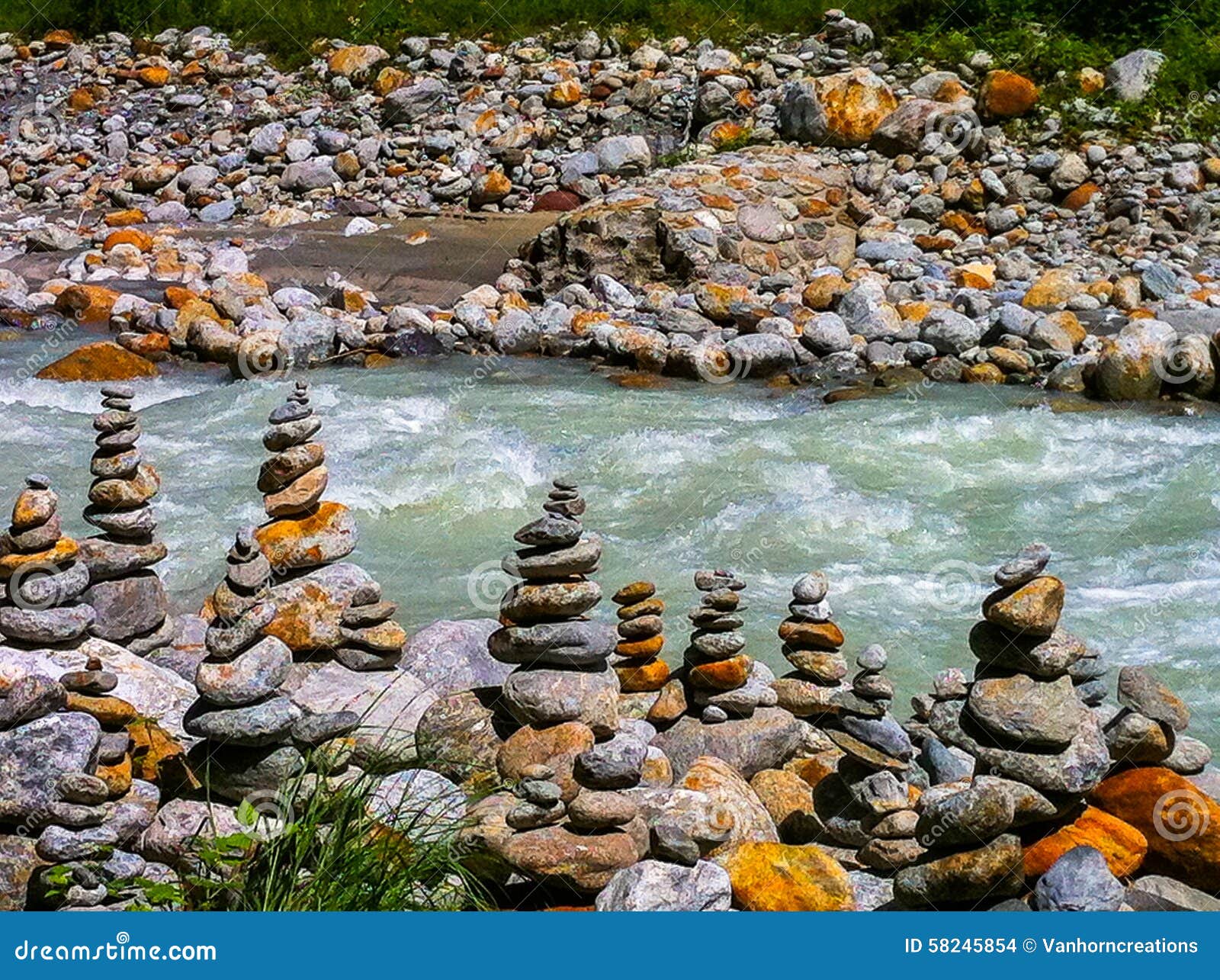 River Flowing through Stones Stock Photo - Image of flow, stone: 58245854