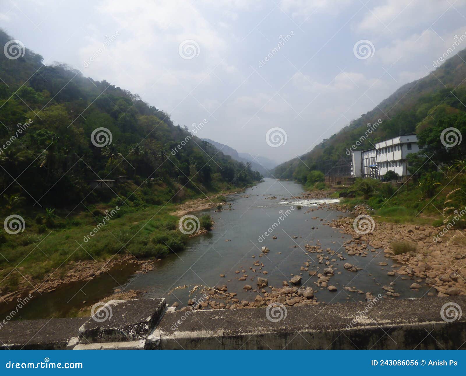 A River Flowing between Two Mountain a View from Idukki Kerala Stock ...