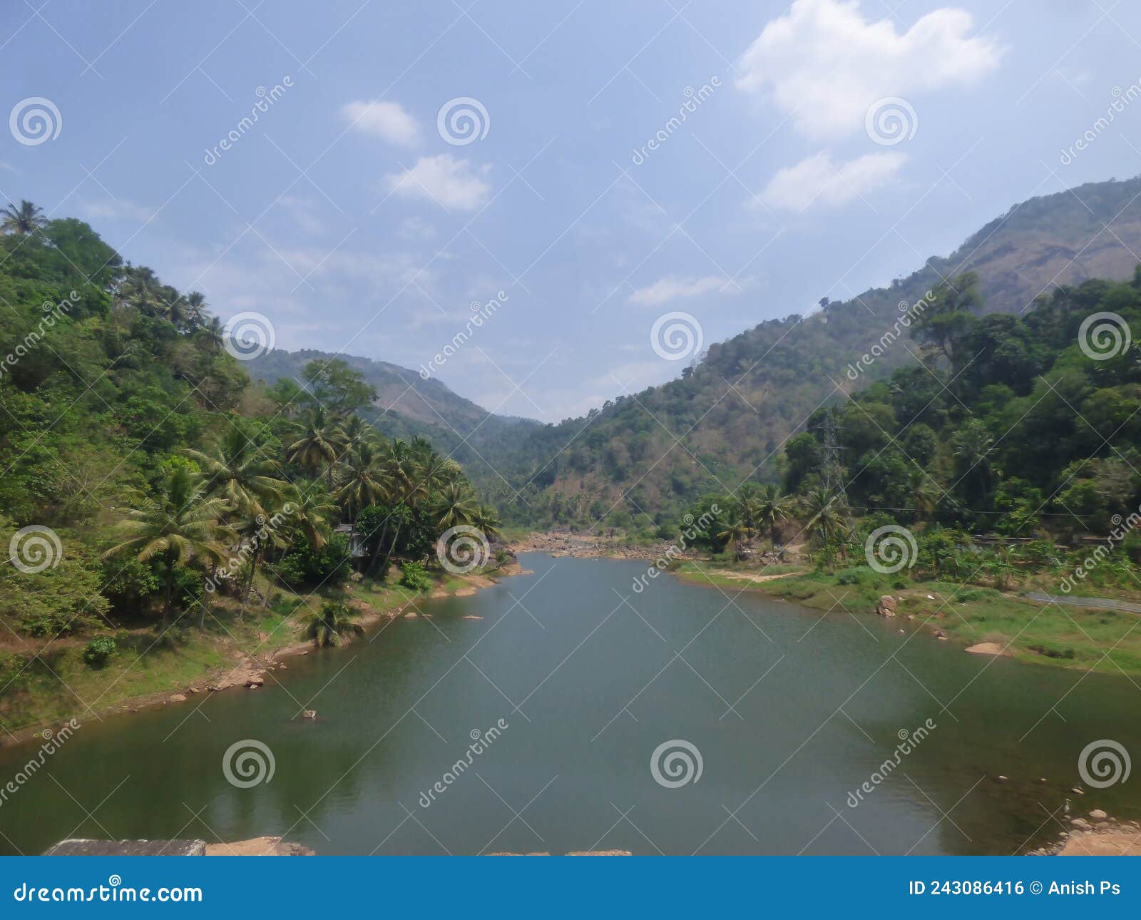A River Flowing between Two Mountain a View from Idukki Kerala Stock ...