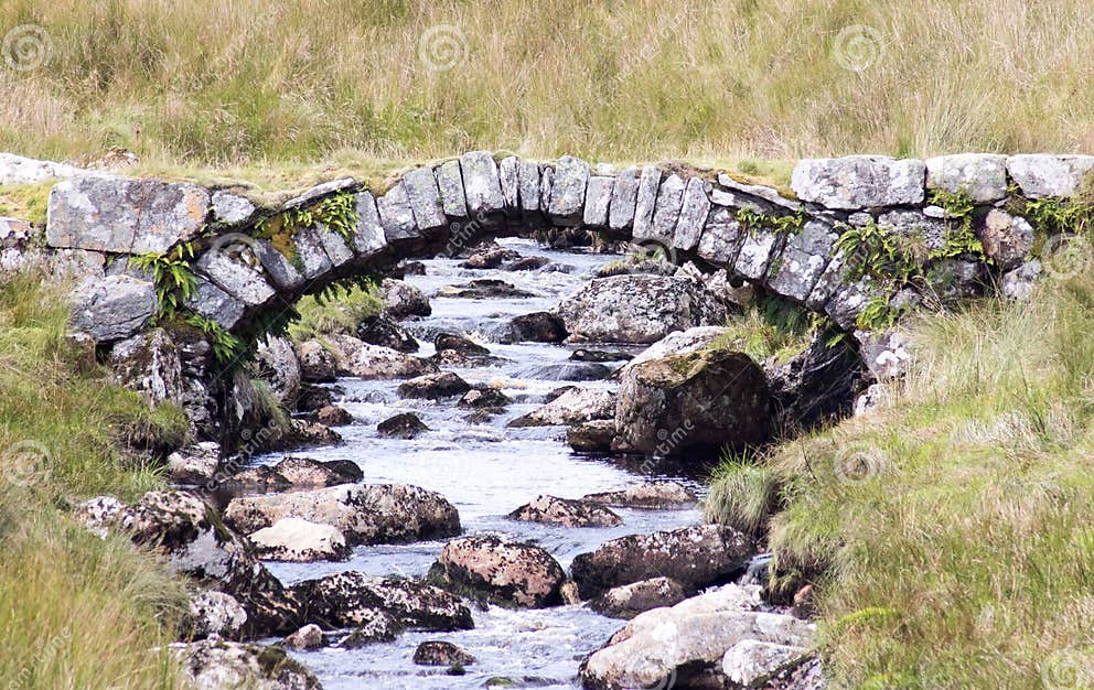 River Flowing Under a Small Stone Bridge Stock Image - Image of outside ...