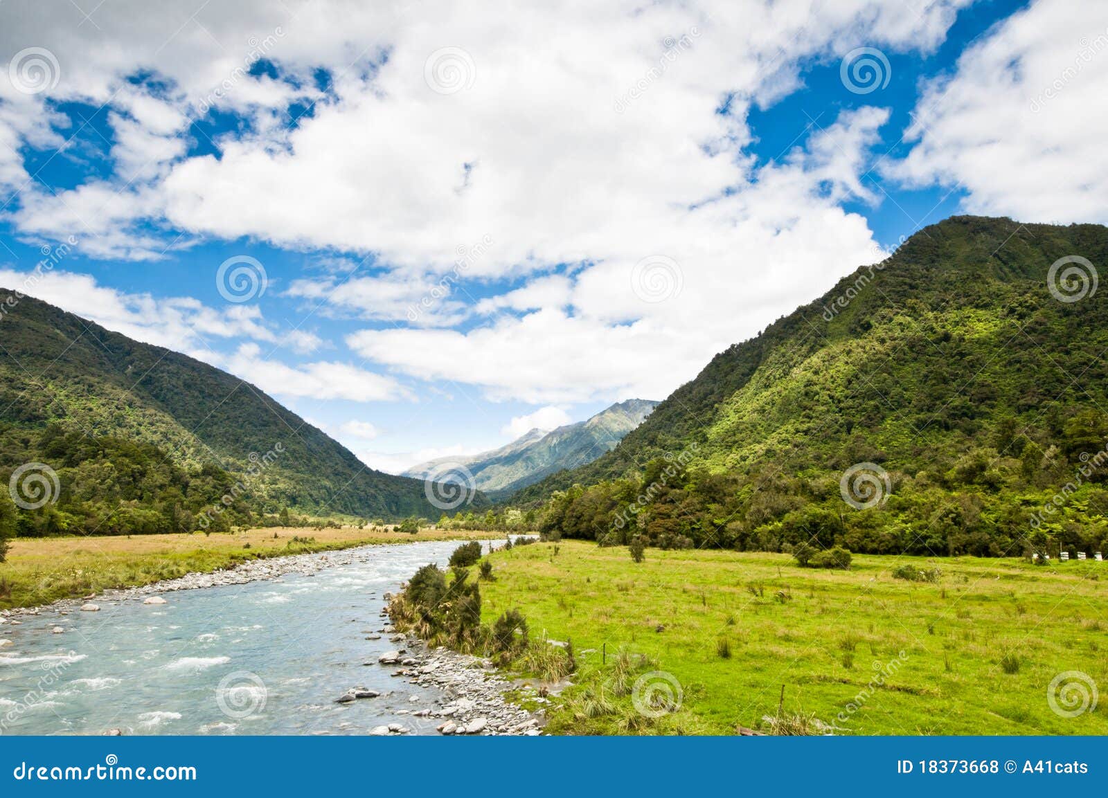 River Flowing through a Valley Stock Photo - Image of pass, color: 18373668
