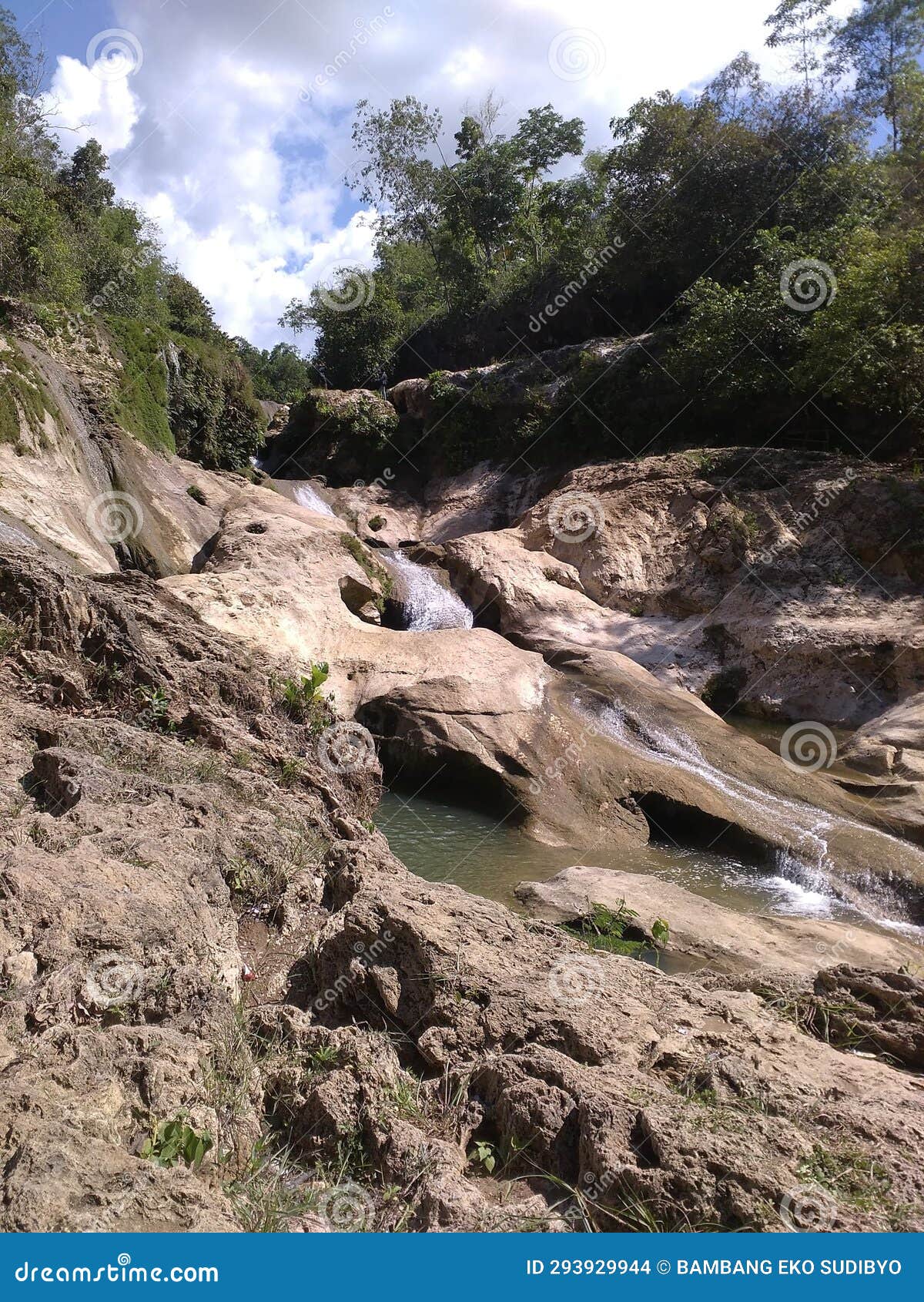 The River Flows Down To the Indian Ocean. Near Pangi Beach Stock Photo ...