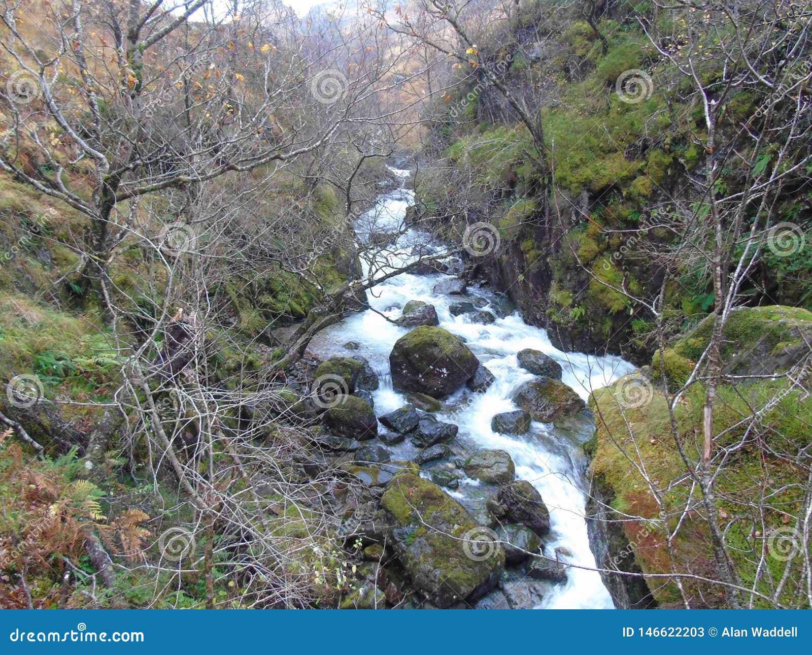 River Flows Fast with Snow Melt through the Highlands at the End of ...