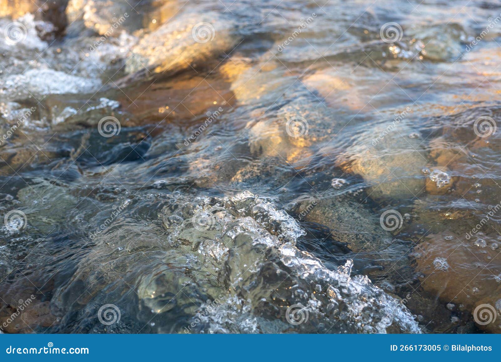 The River Flows and Goes Around the Stones Stock Image - Image of ...