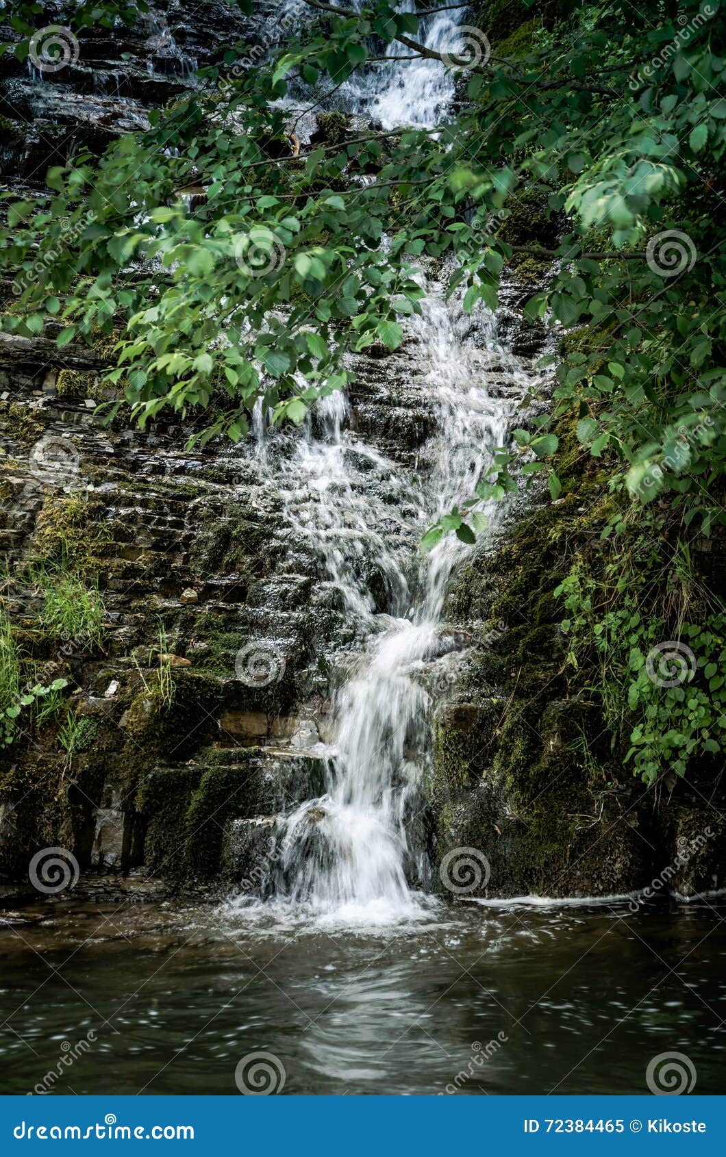 The River Flows between Green Mountains Stock Image - Image of colors ...