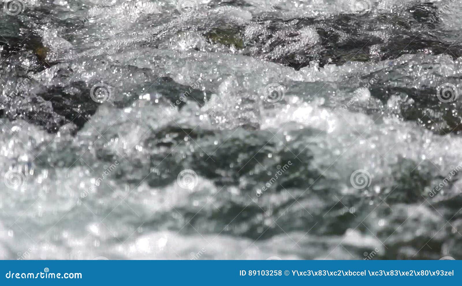 A river flows over rocks stock footage. Video of park - 89103258