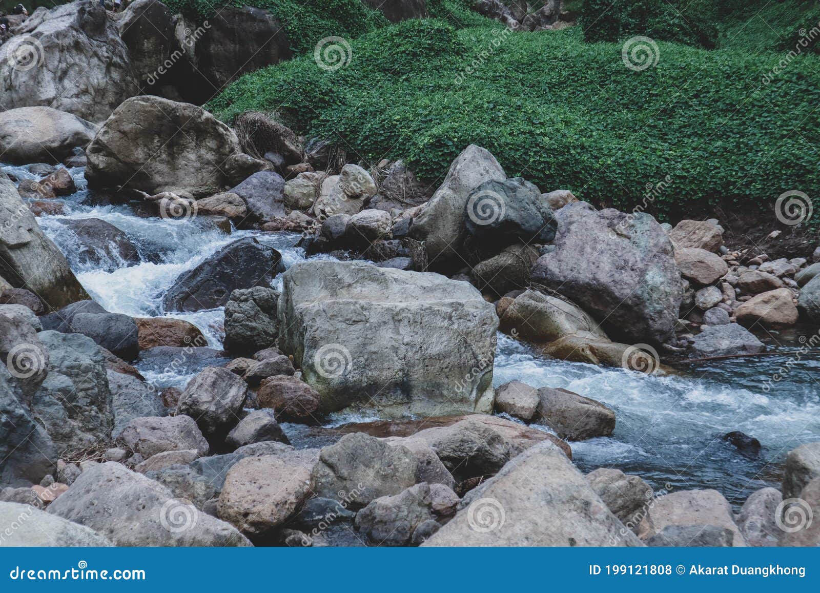 River Flows Over Rocks in this Beautiful Scene Stock Photo - Image of ...