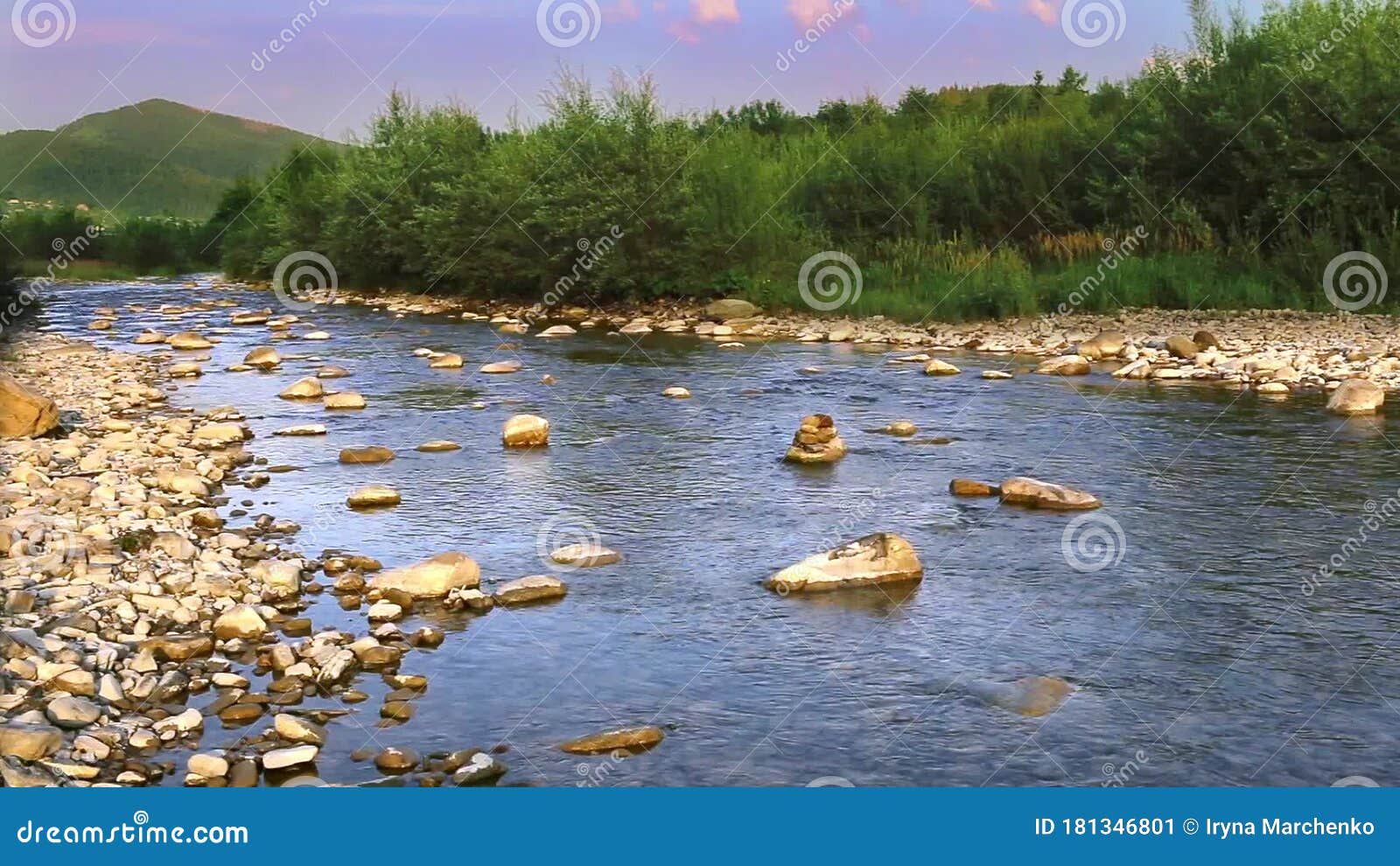 A river flows stock video. Video of mountains, cascade - 181346801