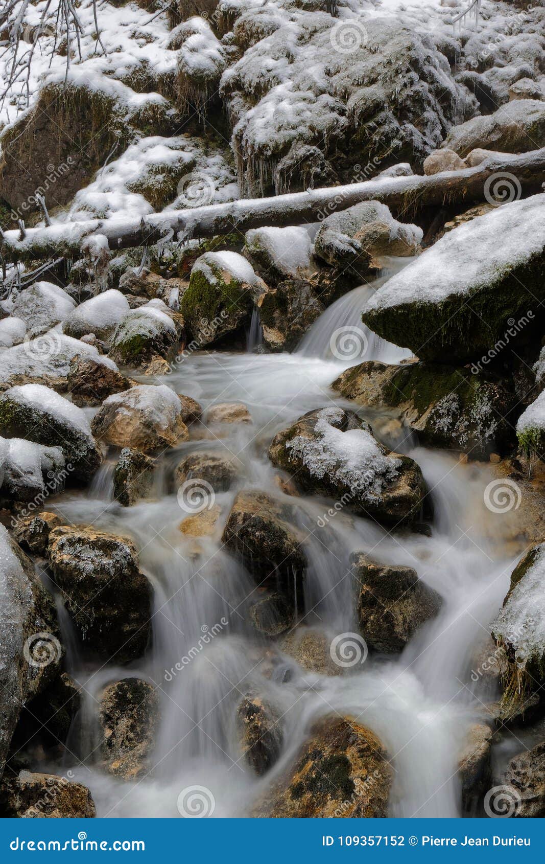 A River Flows through the Rock Stock Photo - Image of chartreuse ...