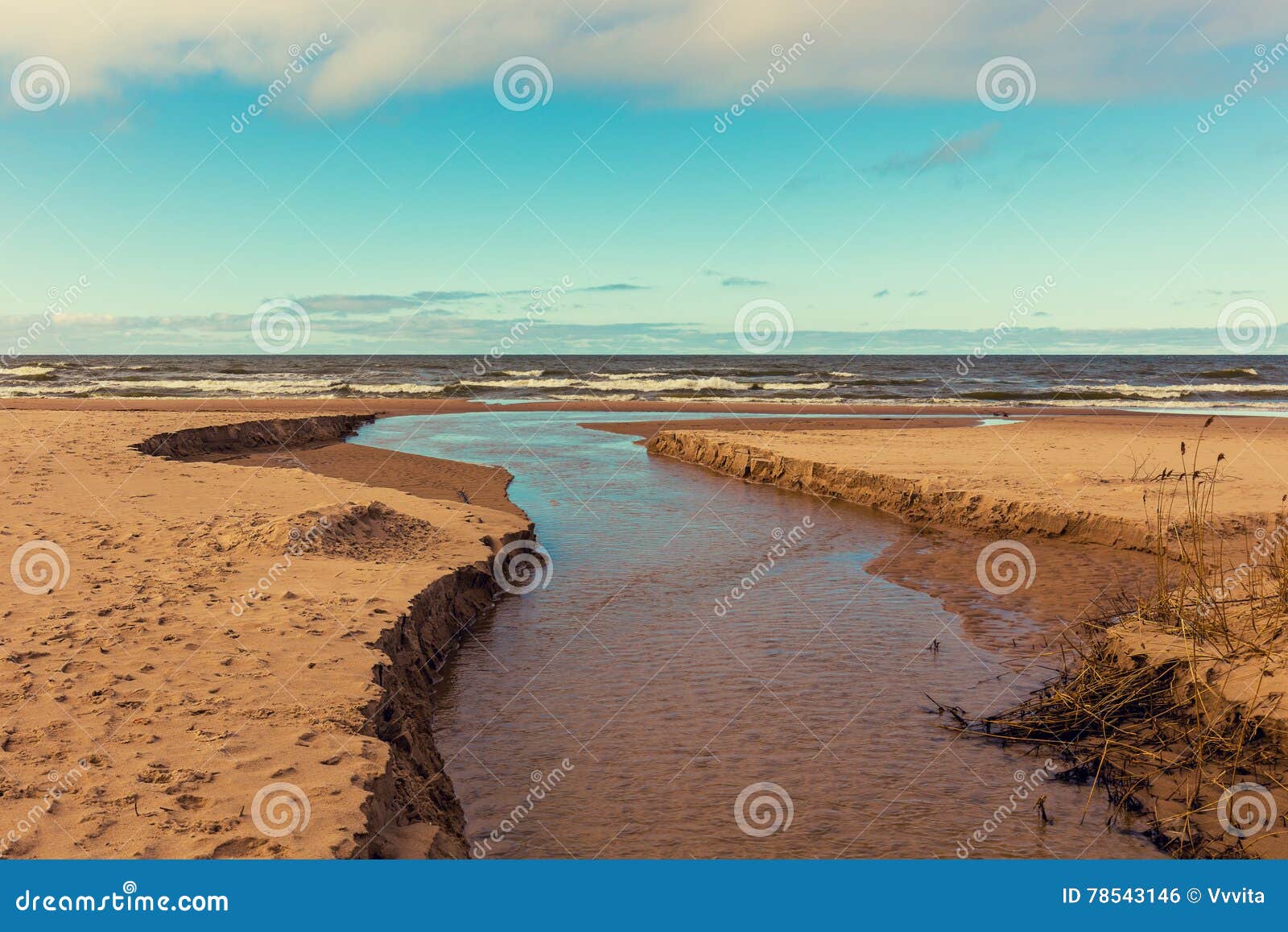The River Flows into the Sea Stock Photo - Image of blue, daytime: 78543146