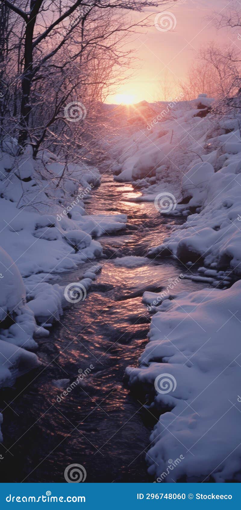 Winter Sunrise: Intensely Detailed Stream in New American Color ...