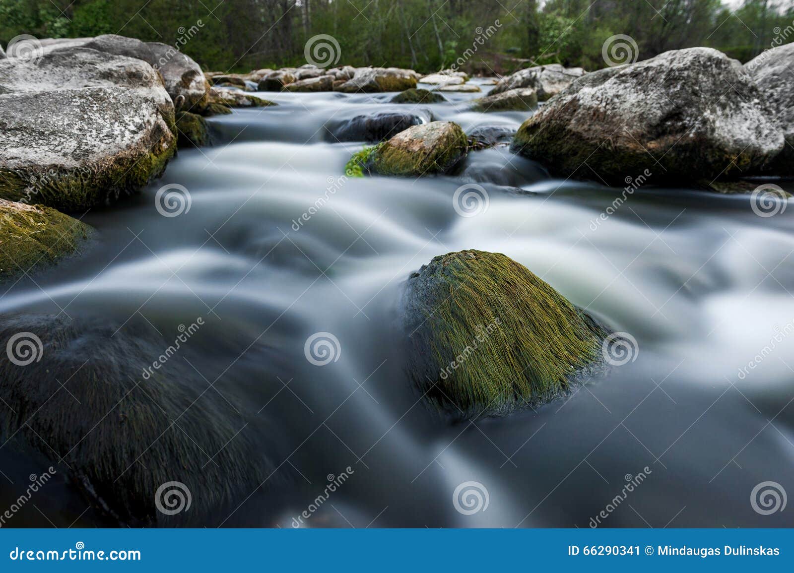 River Flows among the Stones. Blurry Water. Stock Image - Image of ...