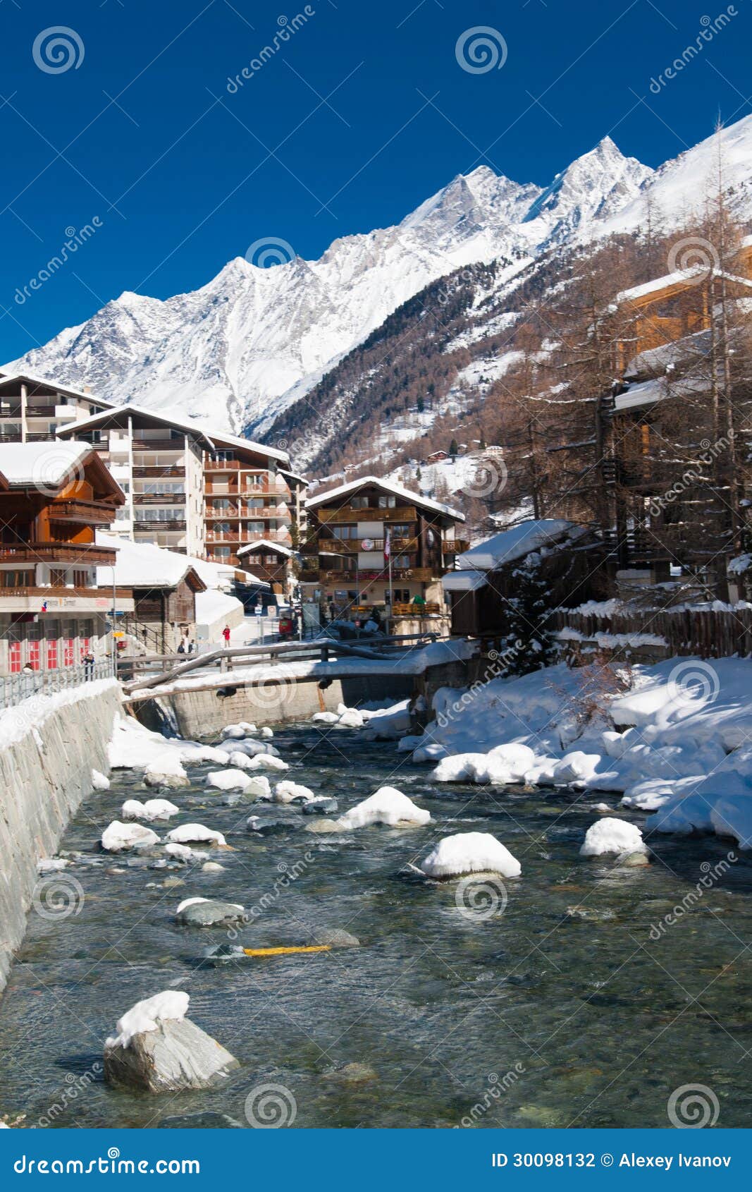 River in Zermatt, Switzerland Stock Photo - Image of idyllic, mountain ...