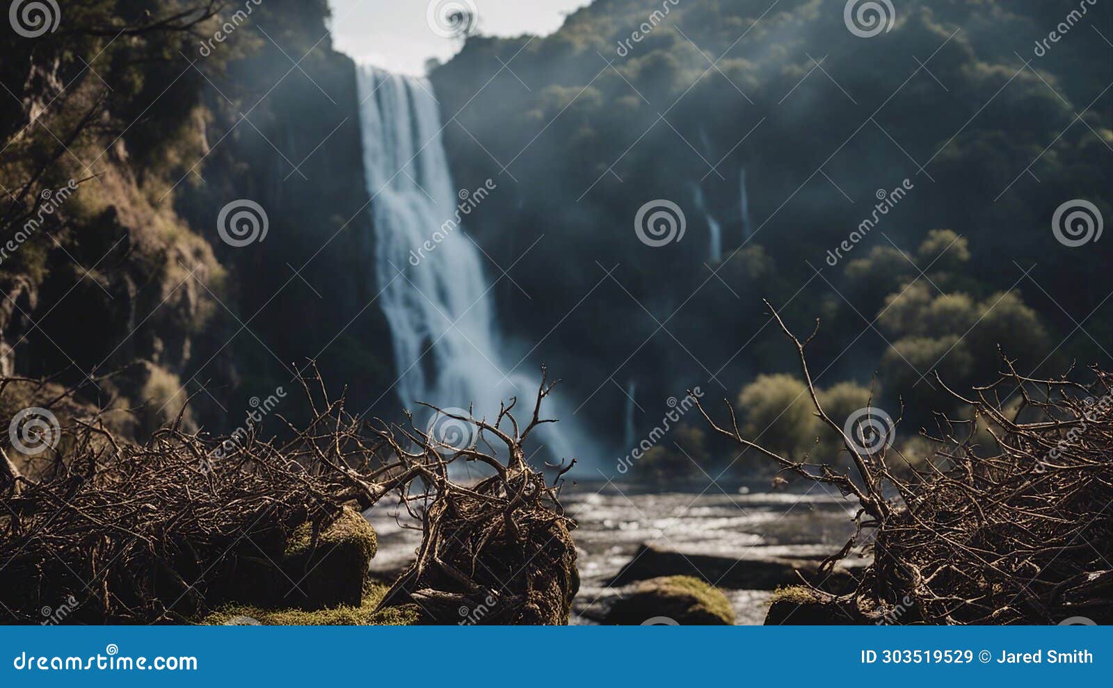 The River in the Forest Horror Waterfall of Tears, with a Landscape of ...
