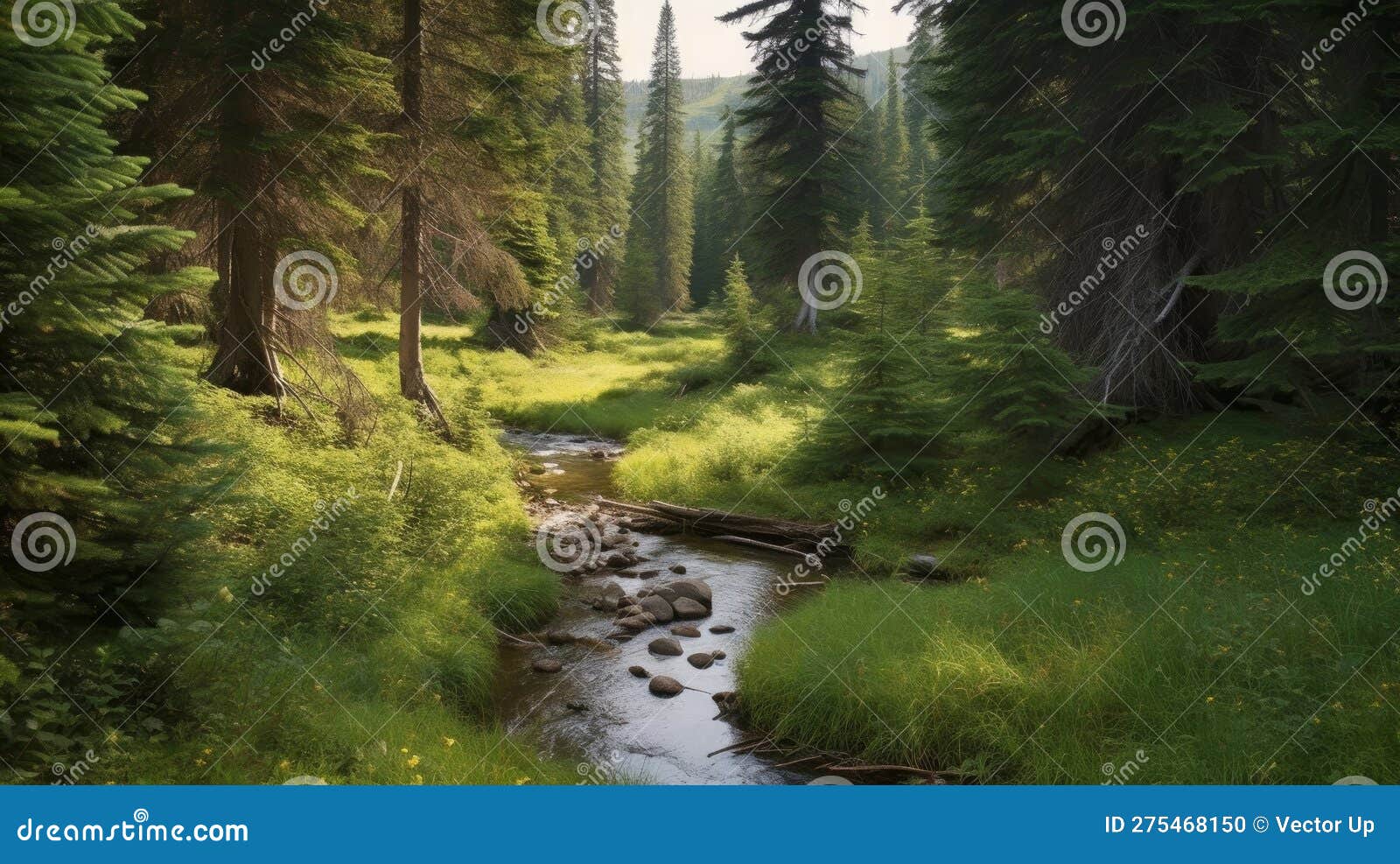 River in the Forest. Stream in the Middle of the Forest Stock Photo ...