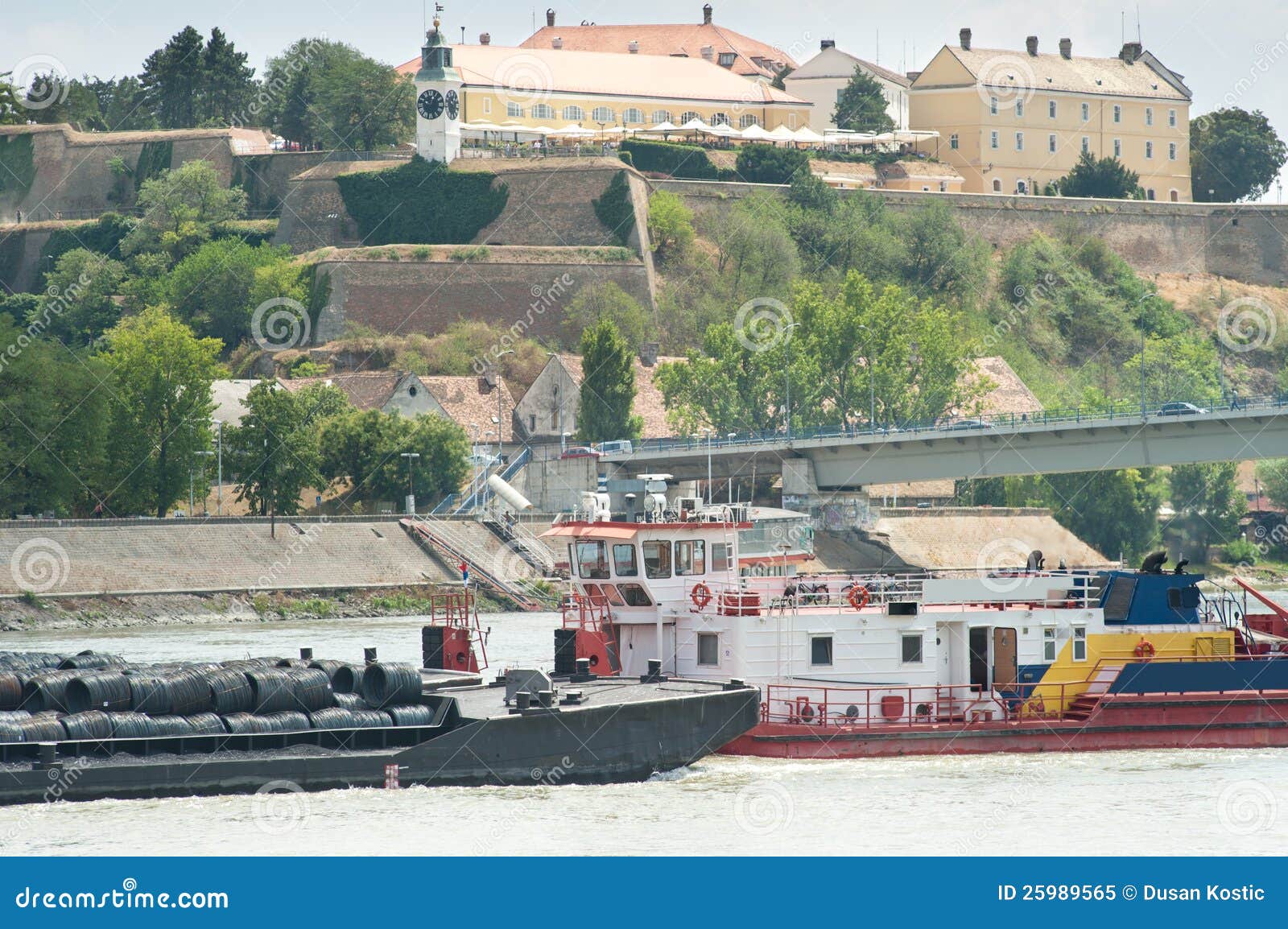 River freight traffic stock image. Image of business - 25989565