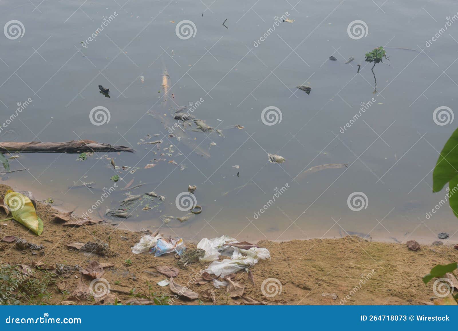 River with Garbage. Polluted Water, Environment. Ecology Concept Stock ...