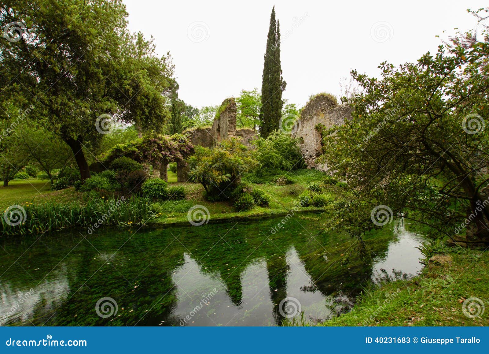 River at Garden of Nympha stock image. Image of castle - 40231683