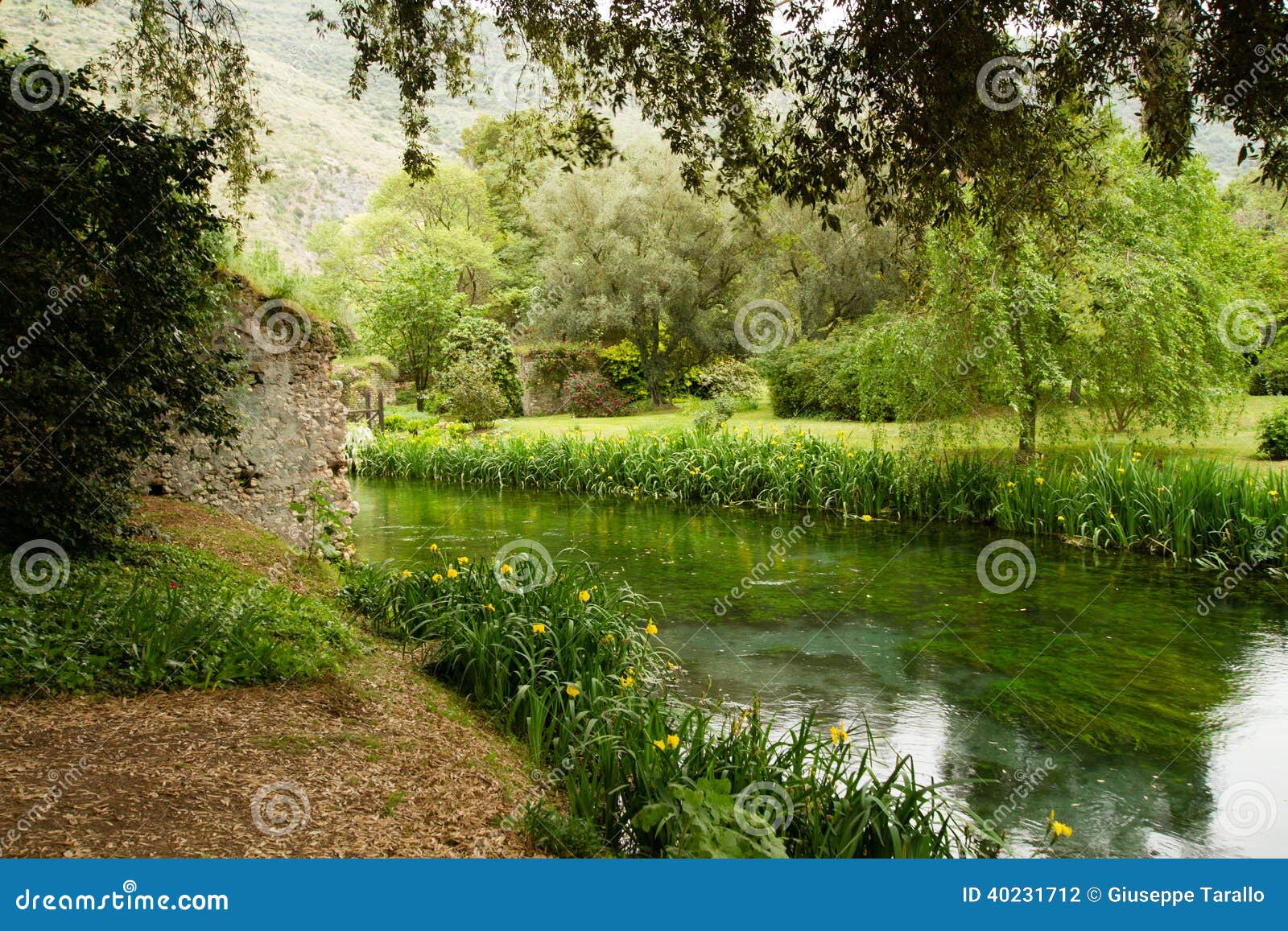 River at Garden of Nympha stock photo. Image of italy - 40231712