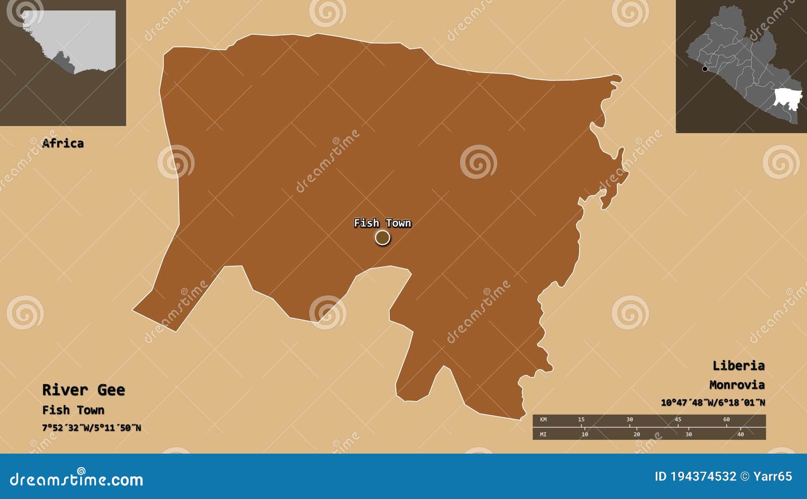 River Gee, County of Liberia,. Previews. Pattern Stock Illustration ...