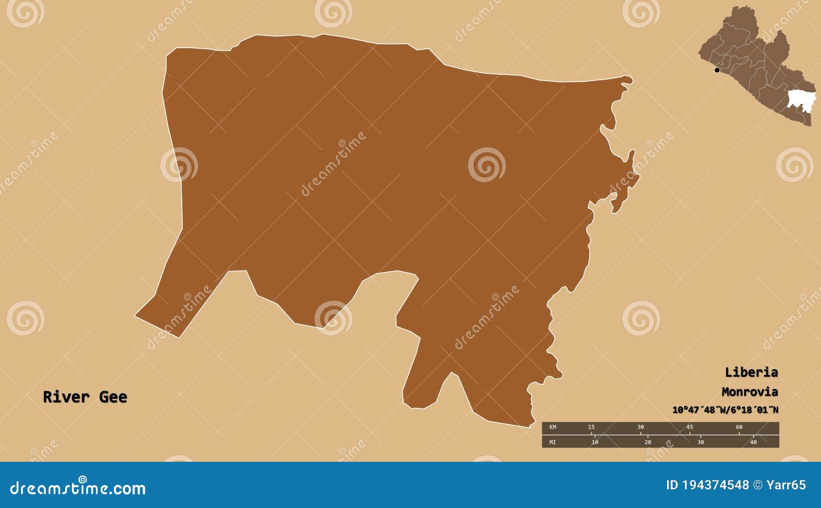 River Gee, County of Liberia, Zoomed. Pattern Stock Illustration ...
