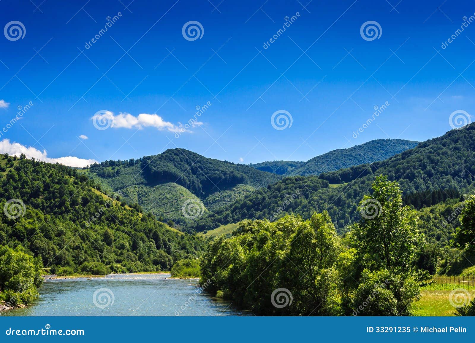 River Going into the Mountains Stock Image - Image of grass, nature ...